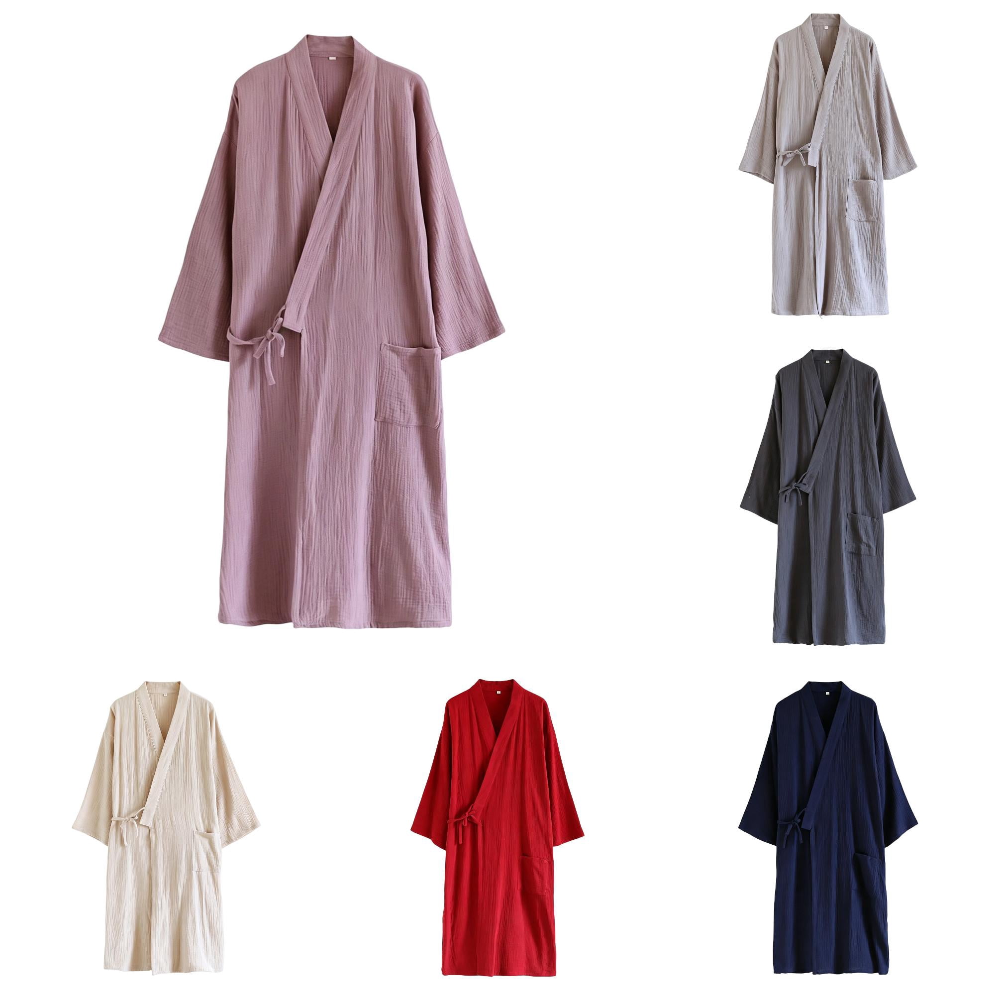 SONXAHE Wrap-Style Robe for Women Three-Quarter-Sleeve Bedroom Sleep ...