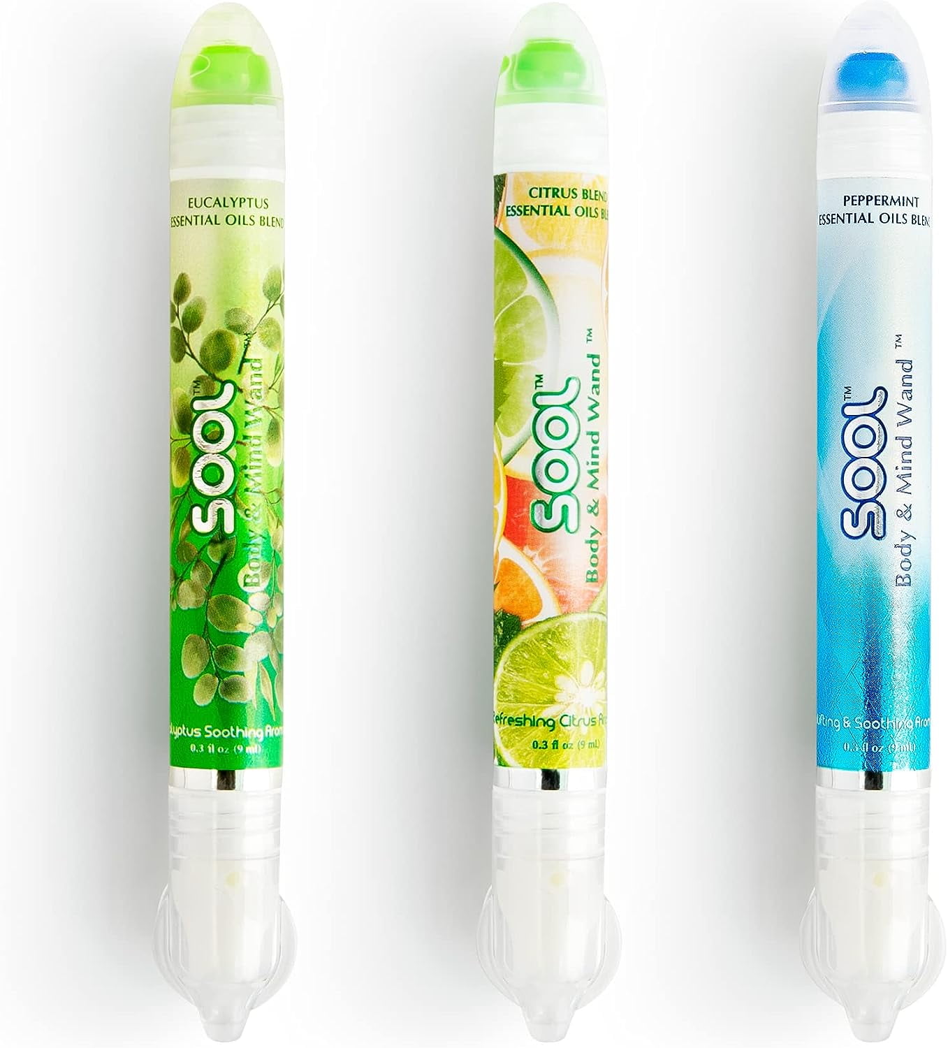 SOOL Aromatherapy Massage Wands with Essential Oil, Herbal, Portable ...