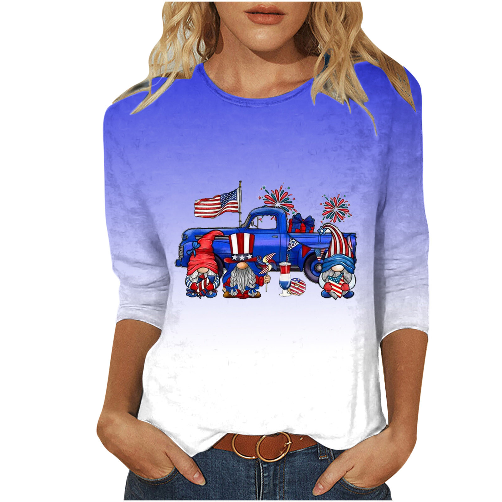 SOOMLON American Flag Tops for Women 4th of July Patriotic Shirt Independence Day USA Flag ...