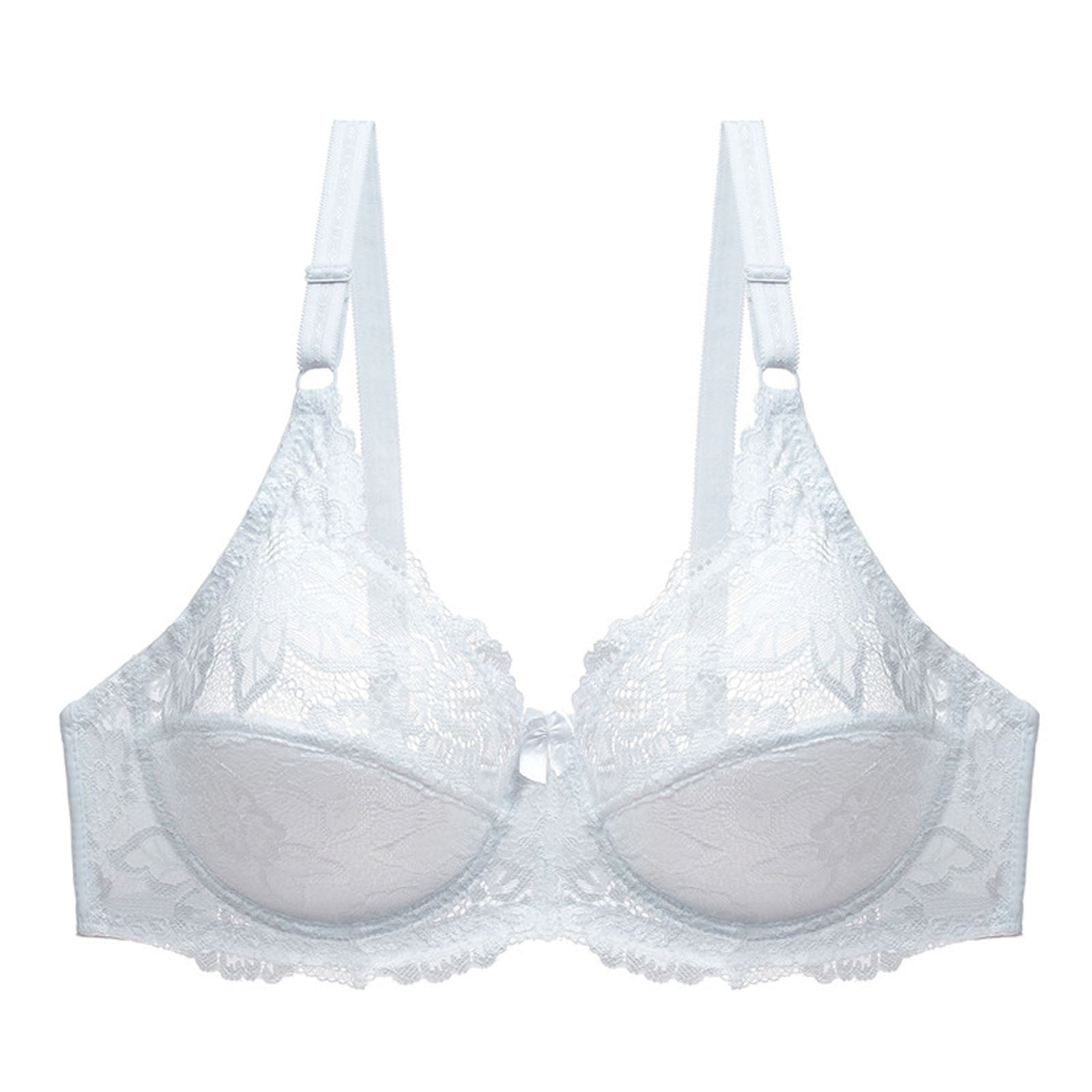 SOOMLON Bras for Women Plus Size Lace Underwire Double Breasted Push Up ...