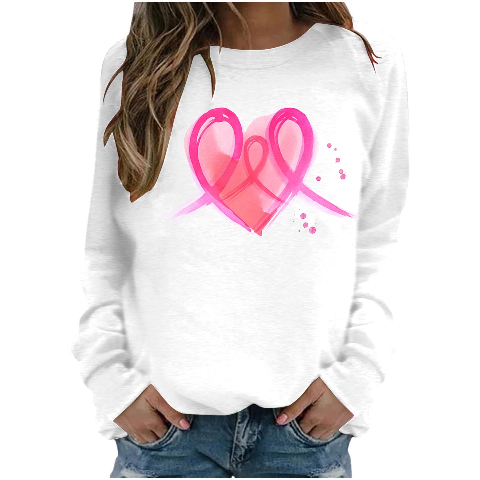 SOOMLON Breast Cancer Awareness Accessories T-Shirts for Women Breast ...