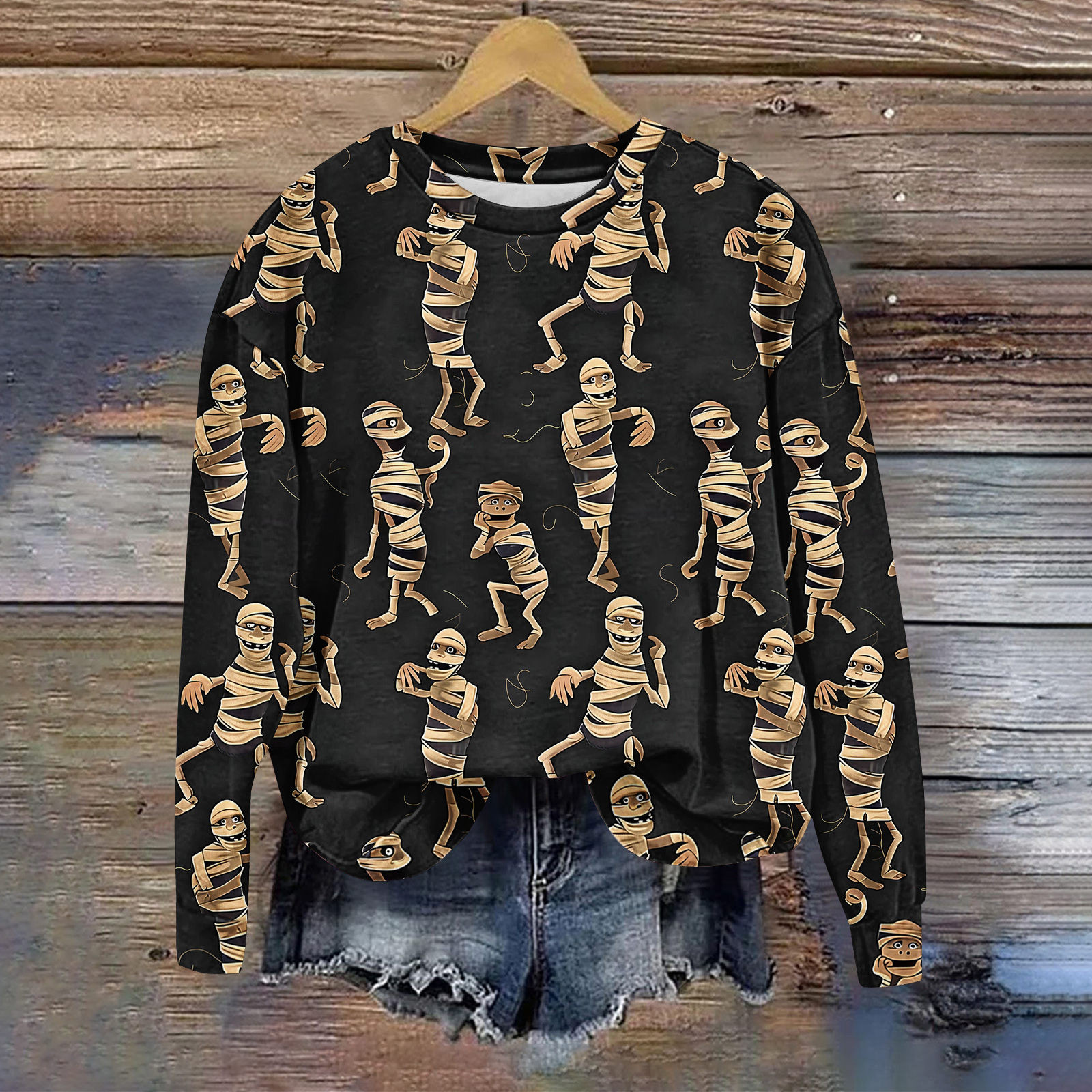 SOOMLON Halloween Shirts Women Long Sleeve Pumpkin Party Attire ...
