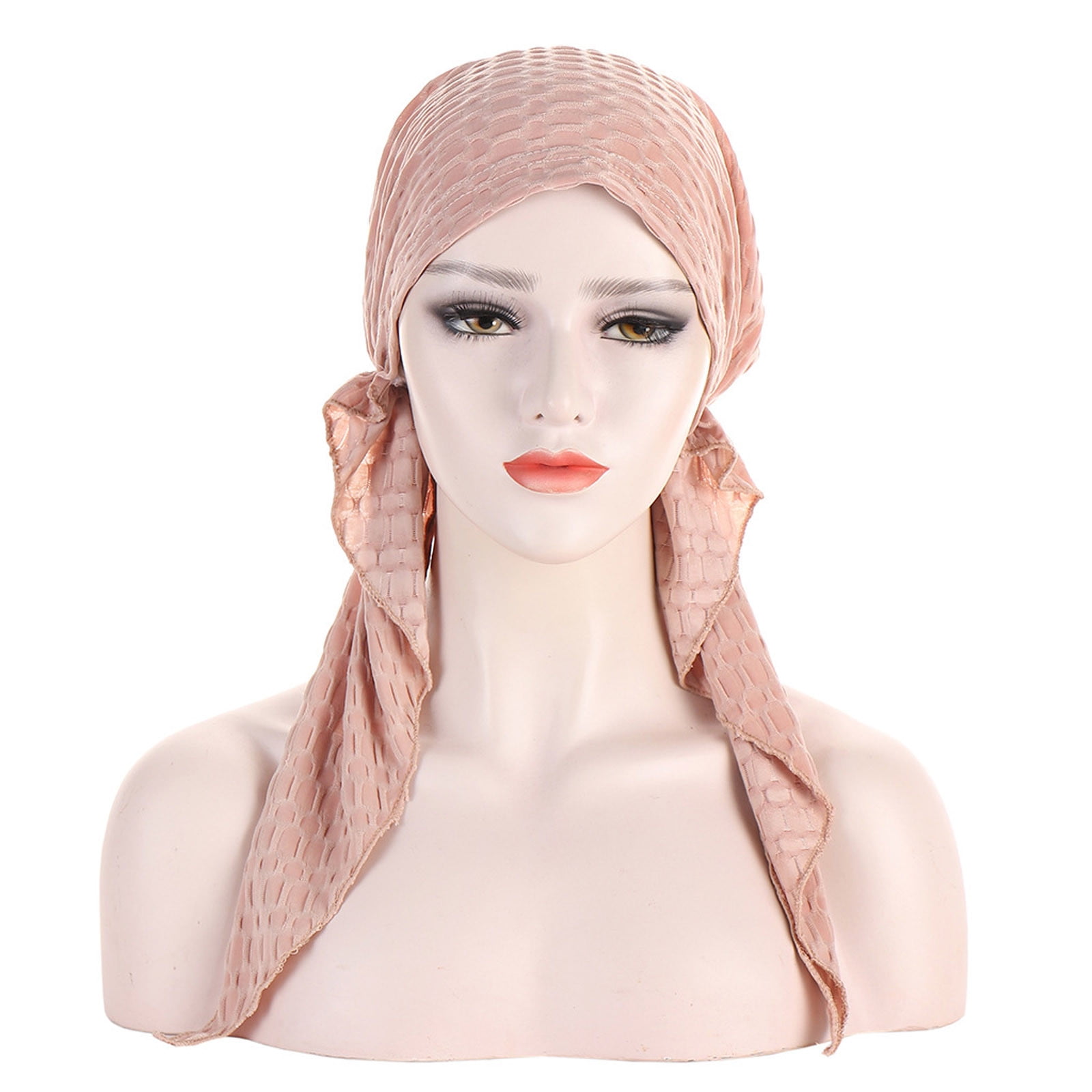 SOOMLON Headwrap for Women Solid Ruffle Hat Headwear Head Wraps Turbans ...