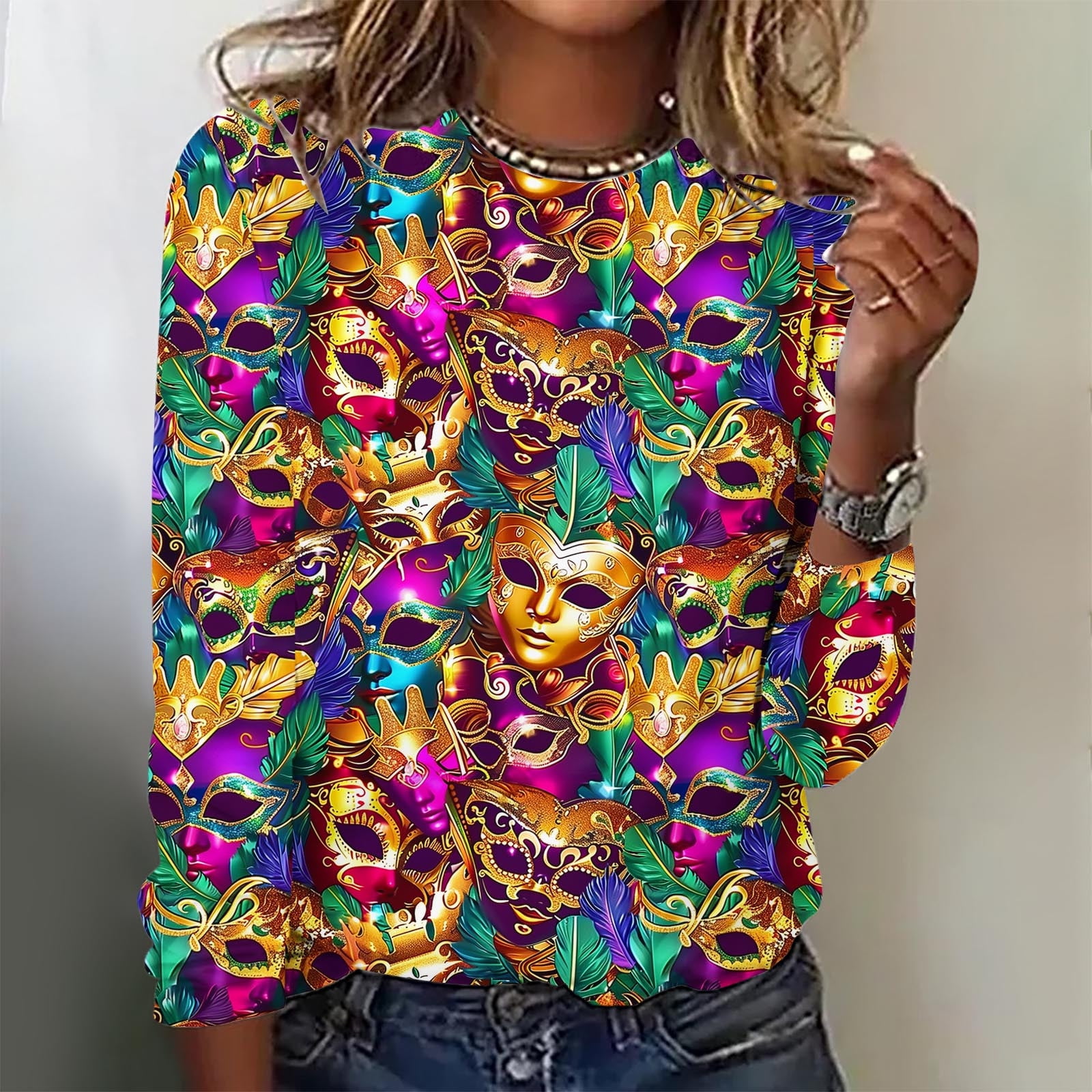 SOOMLON Mardi Gras Shirts Women Tuesday Tshirts Carnival Themed Party ...