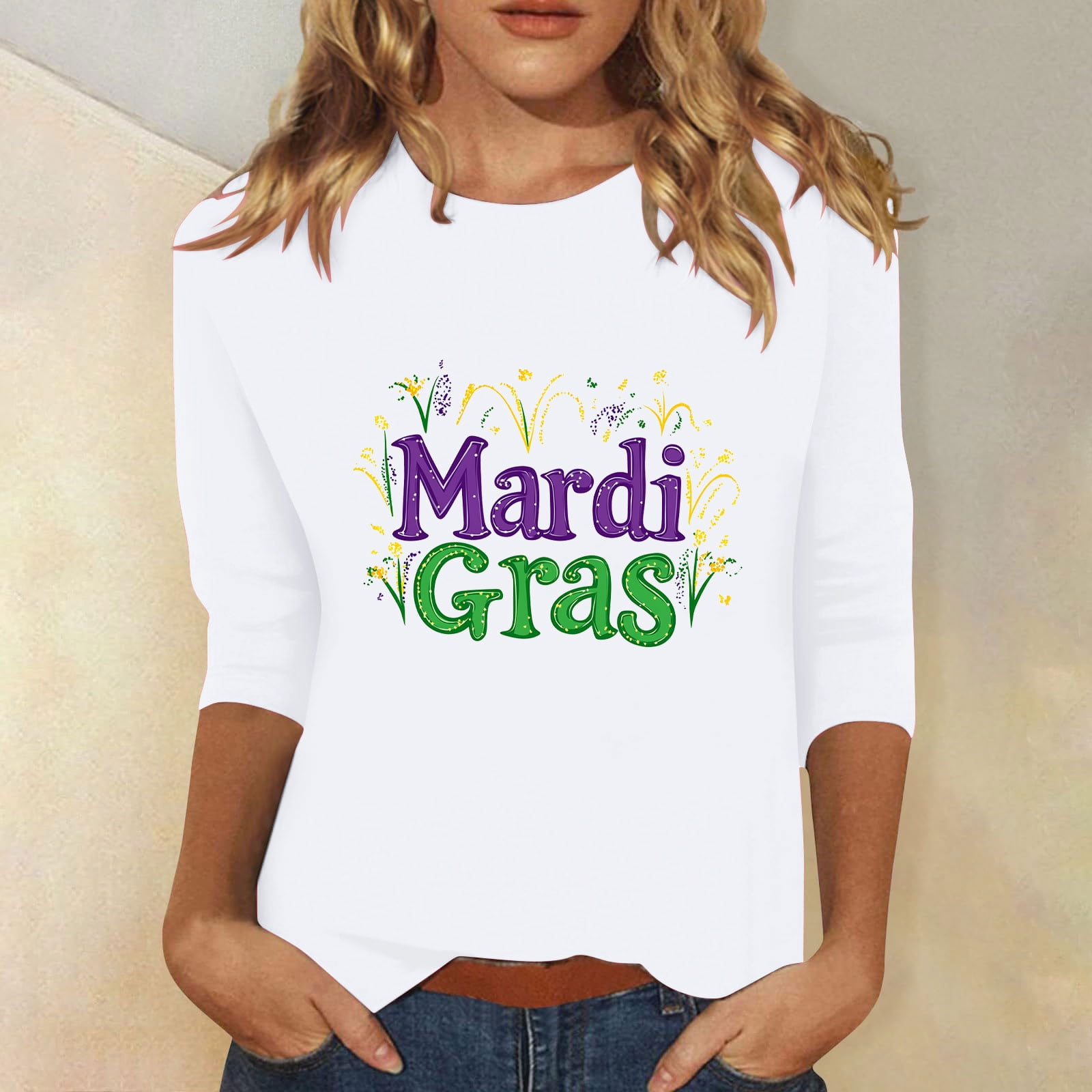 SOOMLON Mardi Gras Tops for Women Tuesday Shirts Carnival Themed Party ...