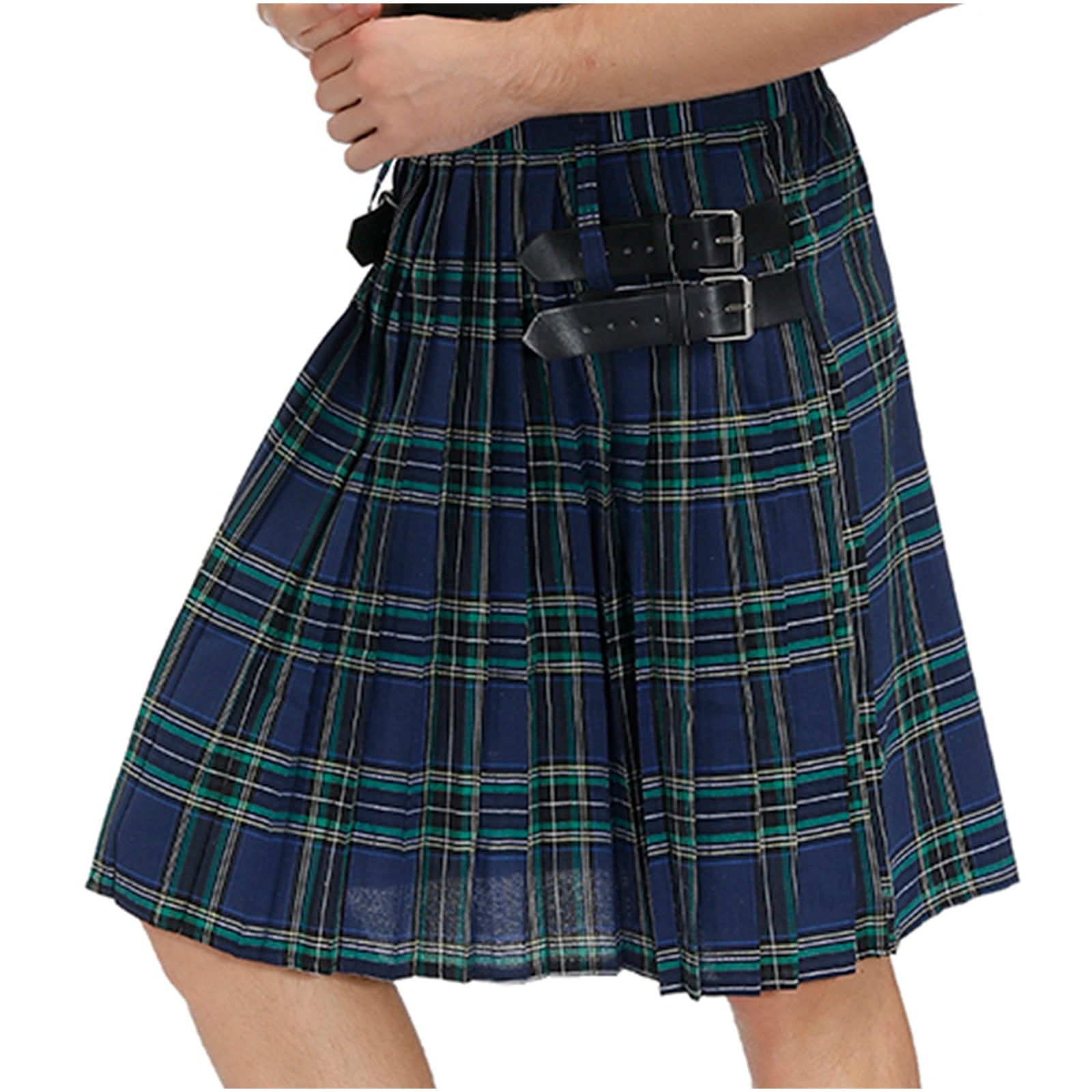 SOOMLON Mens Kilt Scottish Kilt Casual Kilt Bohemian Shorts Lattice ...
