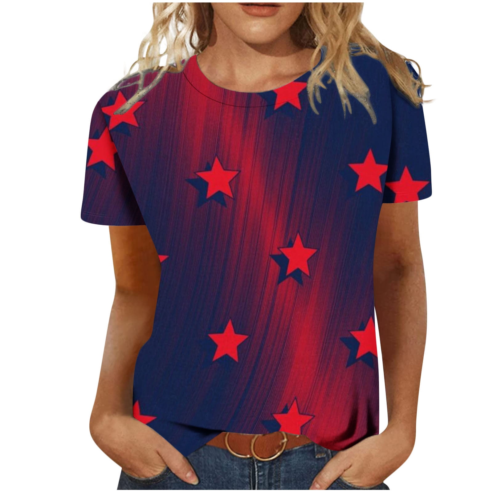 SOOMLON Patriotic Shirts for Women 4th of July Shirts Women Tshirts Shirts for Women American ...