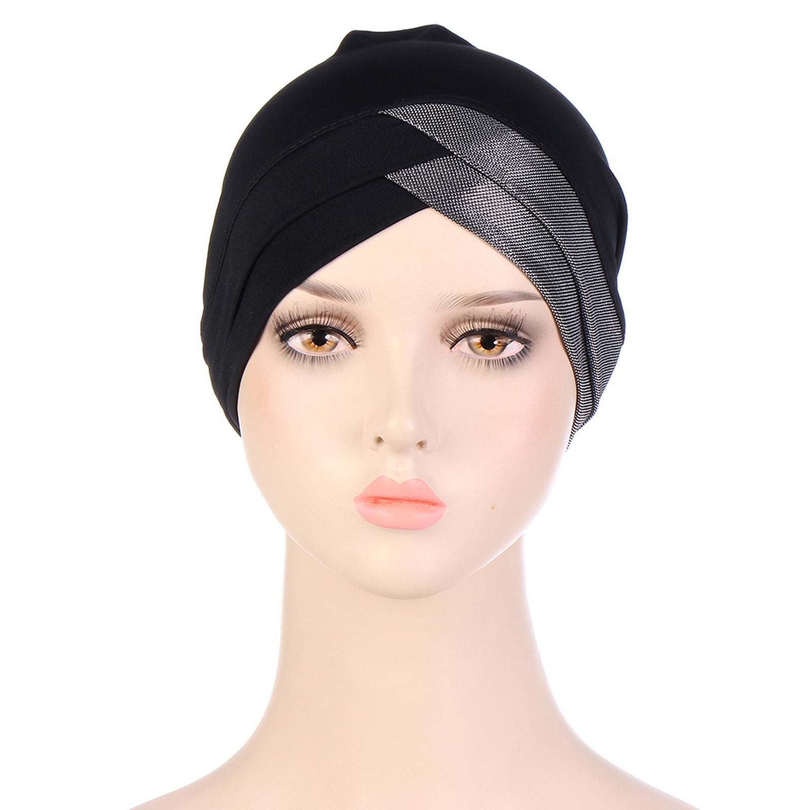 SOOMLON Turban Head Wraps for Women Patchwork Ruffle Hat Headwear Head ...