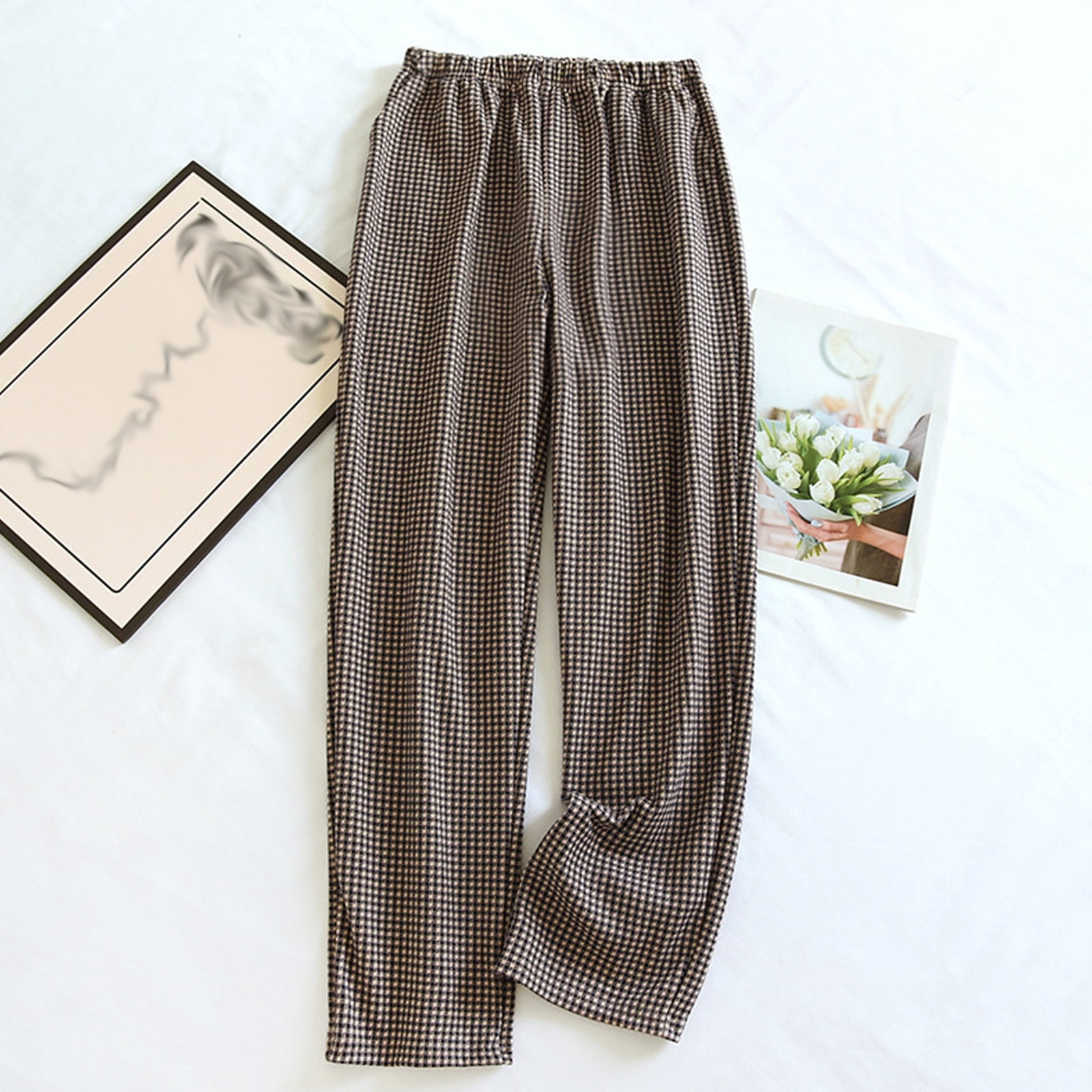 SOOMLON Women Pajama Pants Long Winter Soft Plaid Graphic Pajama ...