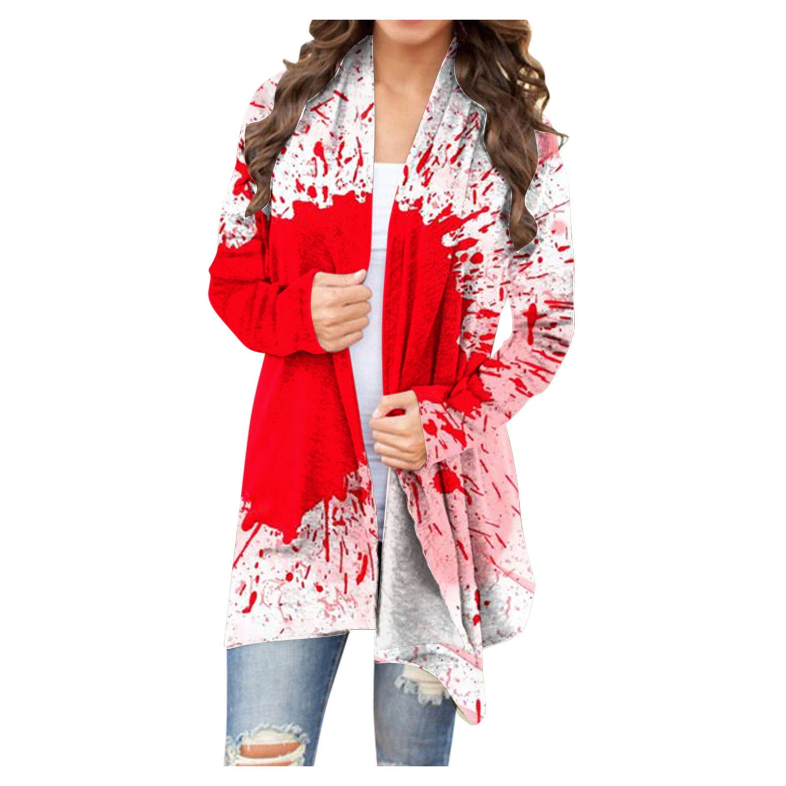 SOOMLON Womens Halloween Costumes Long Sleeve Halloween Cardigan for ...