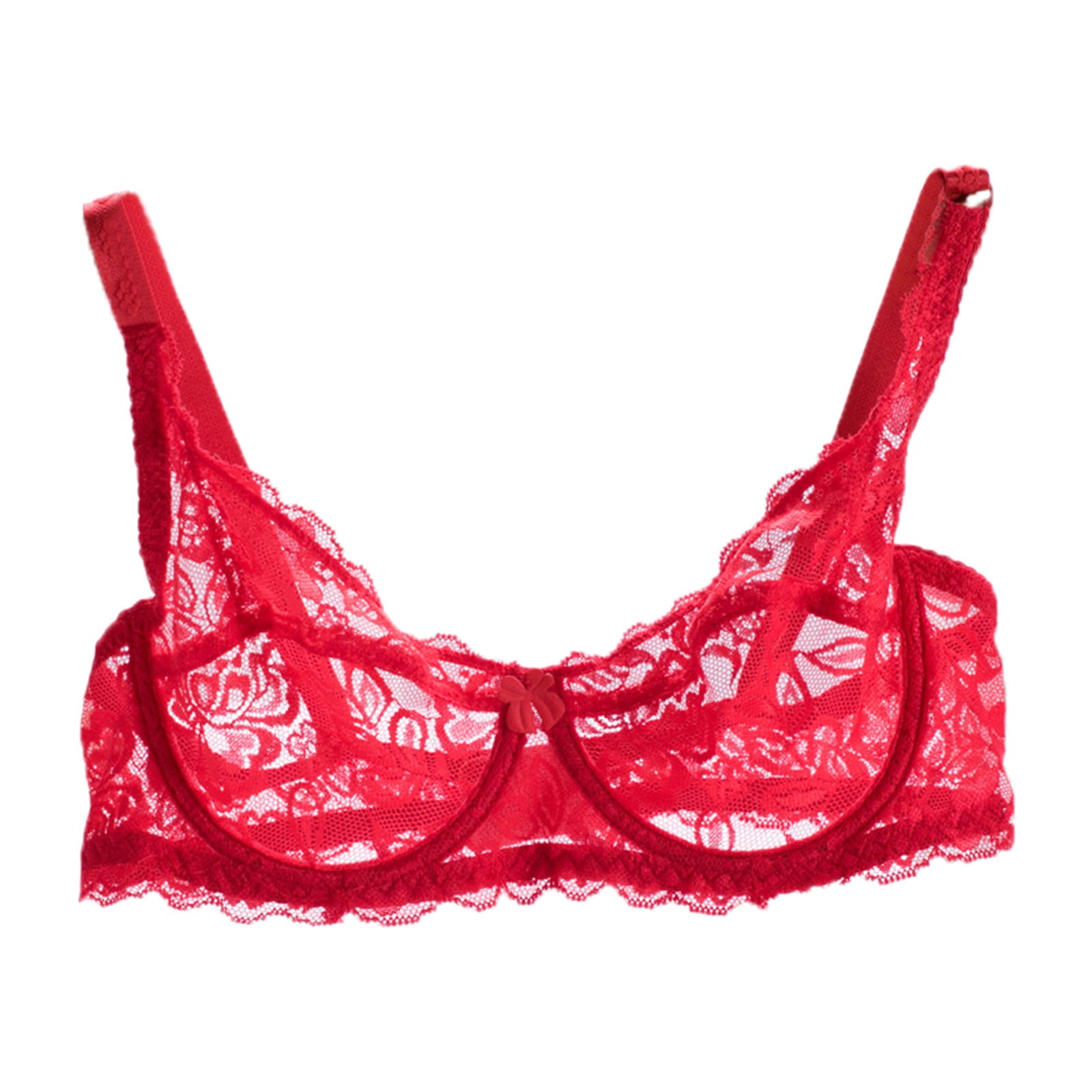 SOOMLON Womens Push Up Bra V Neck Straps Underwire Floral Lace Bra ...