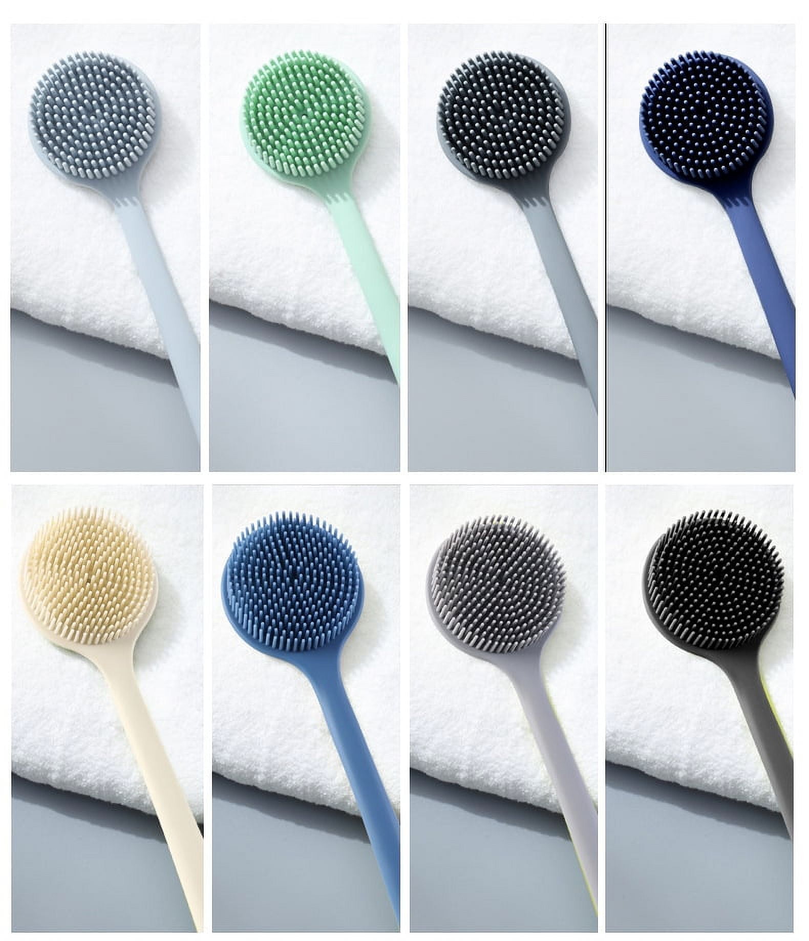 SOONEL Silicone Body Scrubber, Long Handle Back Scrubber for Shower ...