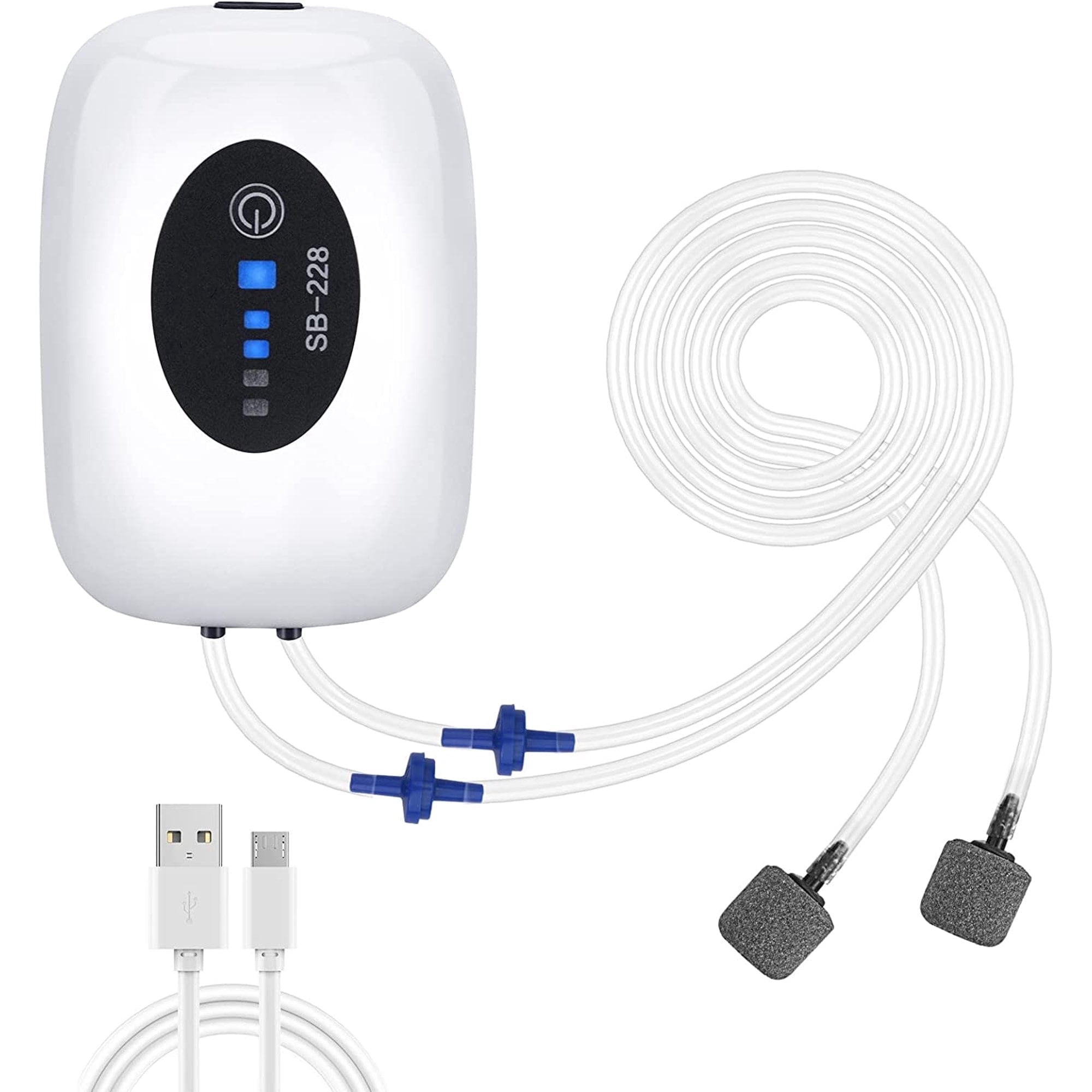 SOONHUA Aquarium Air Pump Rechargeable Portable Fish Tank Air Pump USB ...
