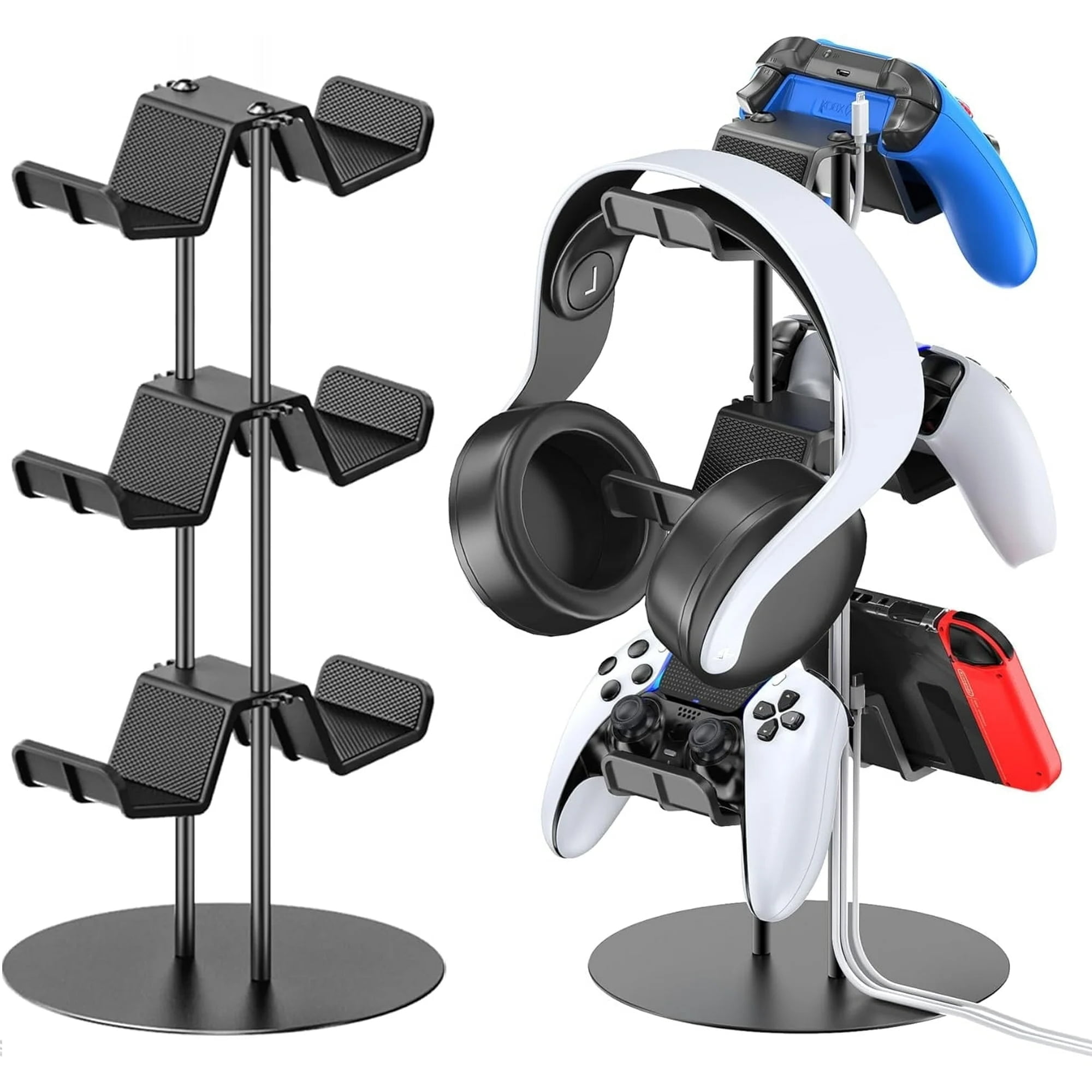 SOONHUA Controller Holder Headset Stand 3 Tier, Adjustable Acrylic ...