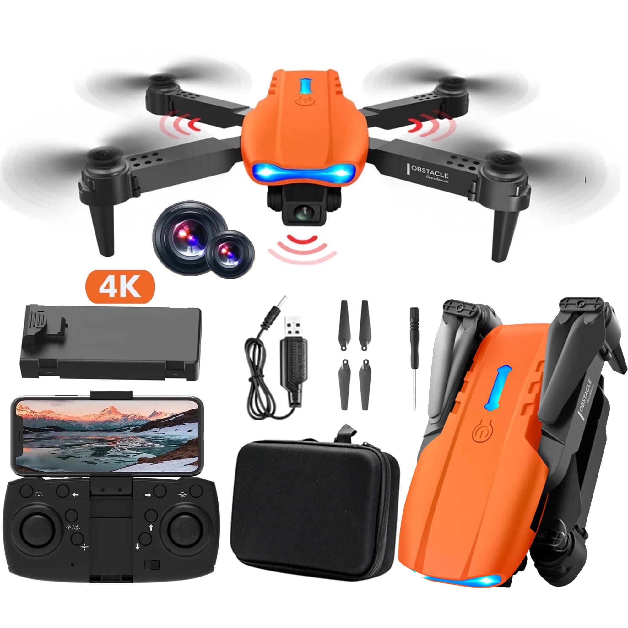 SOONHUA Drone with 4K HD Dual Camera for Adults Kids, RC Quadcopter ...