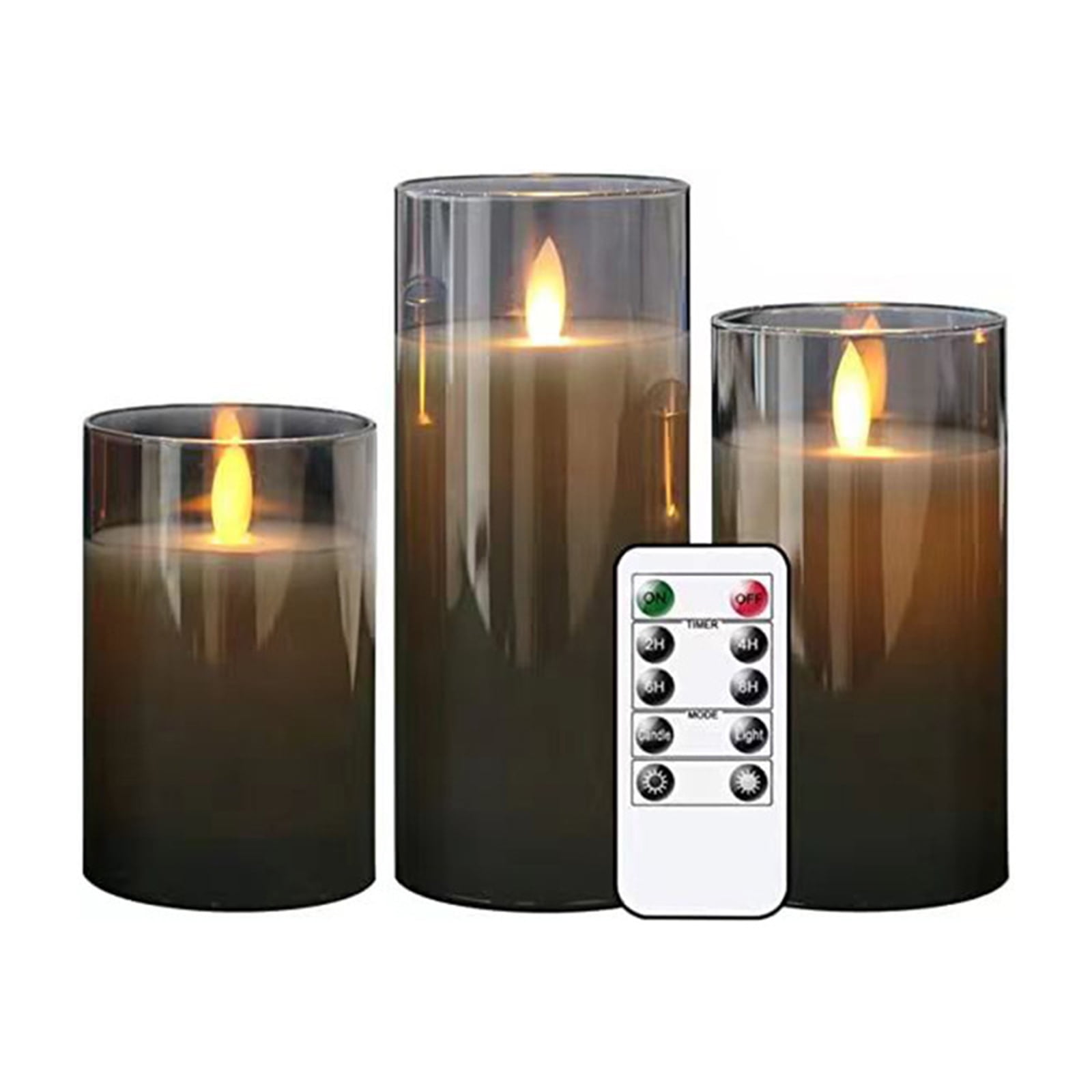SOONHUA Flickering Flameless Candles with String Lights, Battery ...