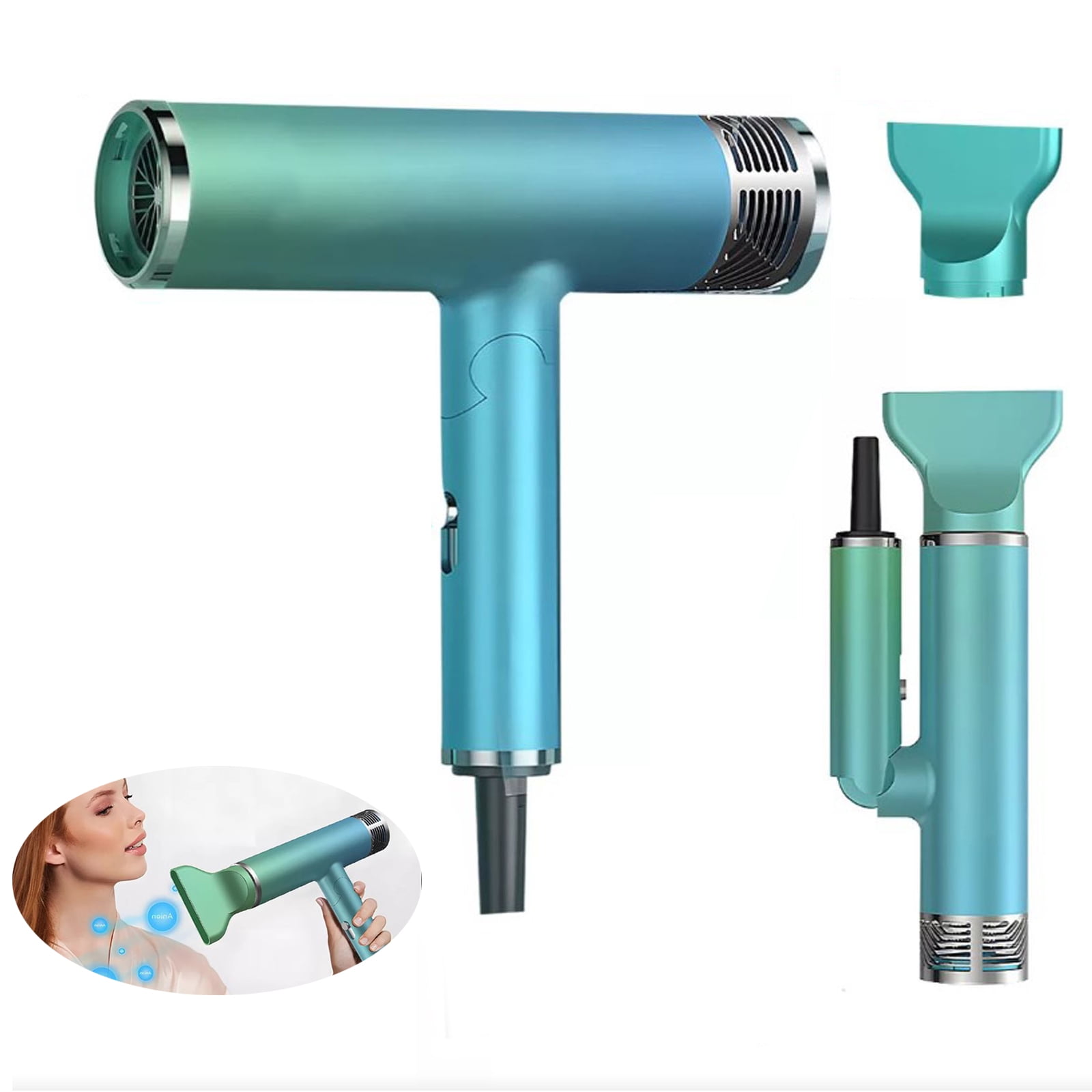 SOONHUA Foldable Hair Dryer, Powerful Ionic Blow Dryer for Fast Drying ...