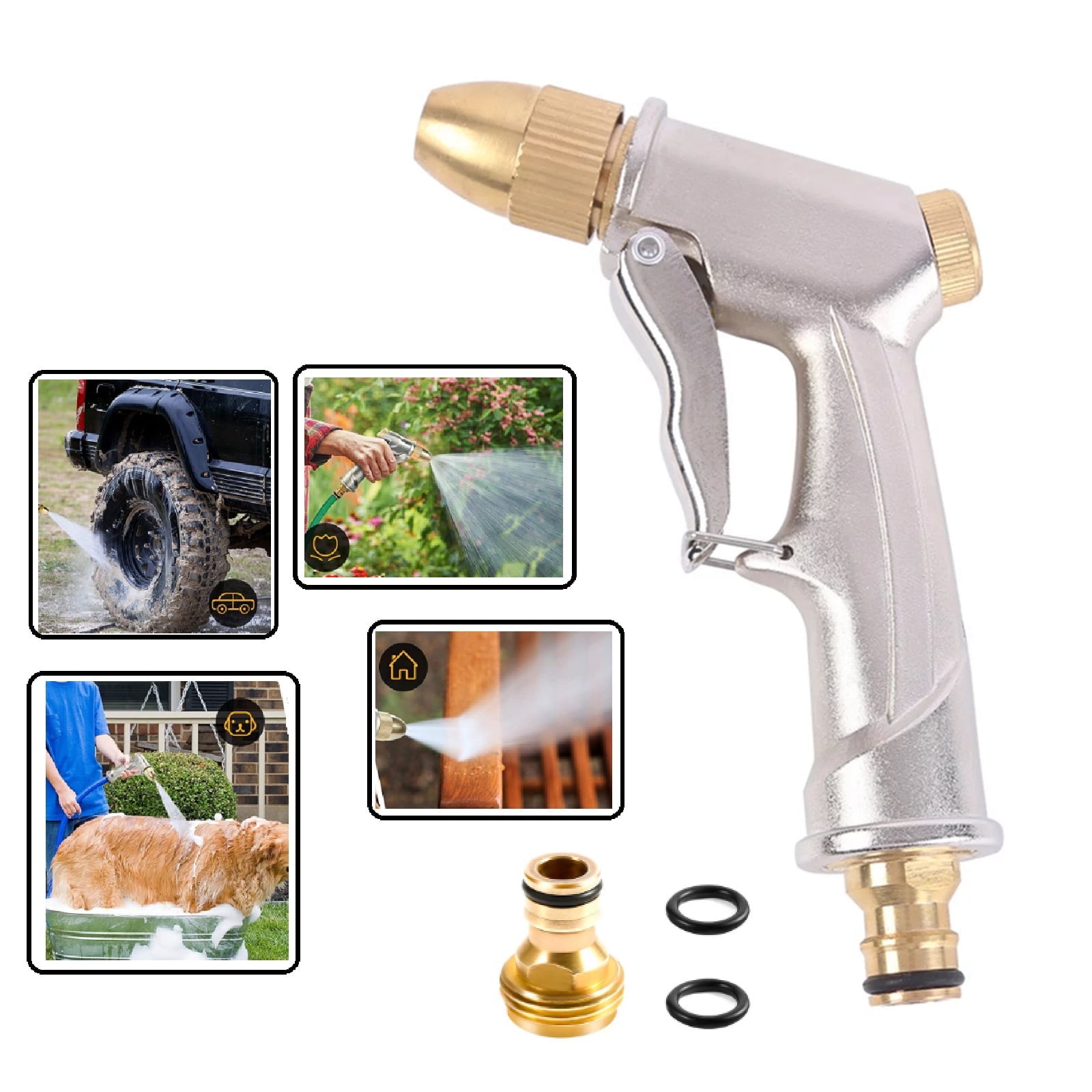 SOONHUA Garden Nozzle Sprayer, High Pressure Spray Nozzle, 100% Metal ...