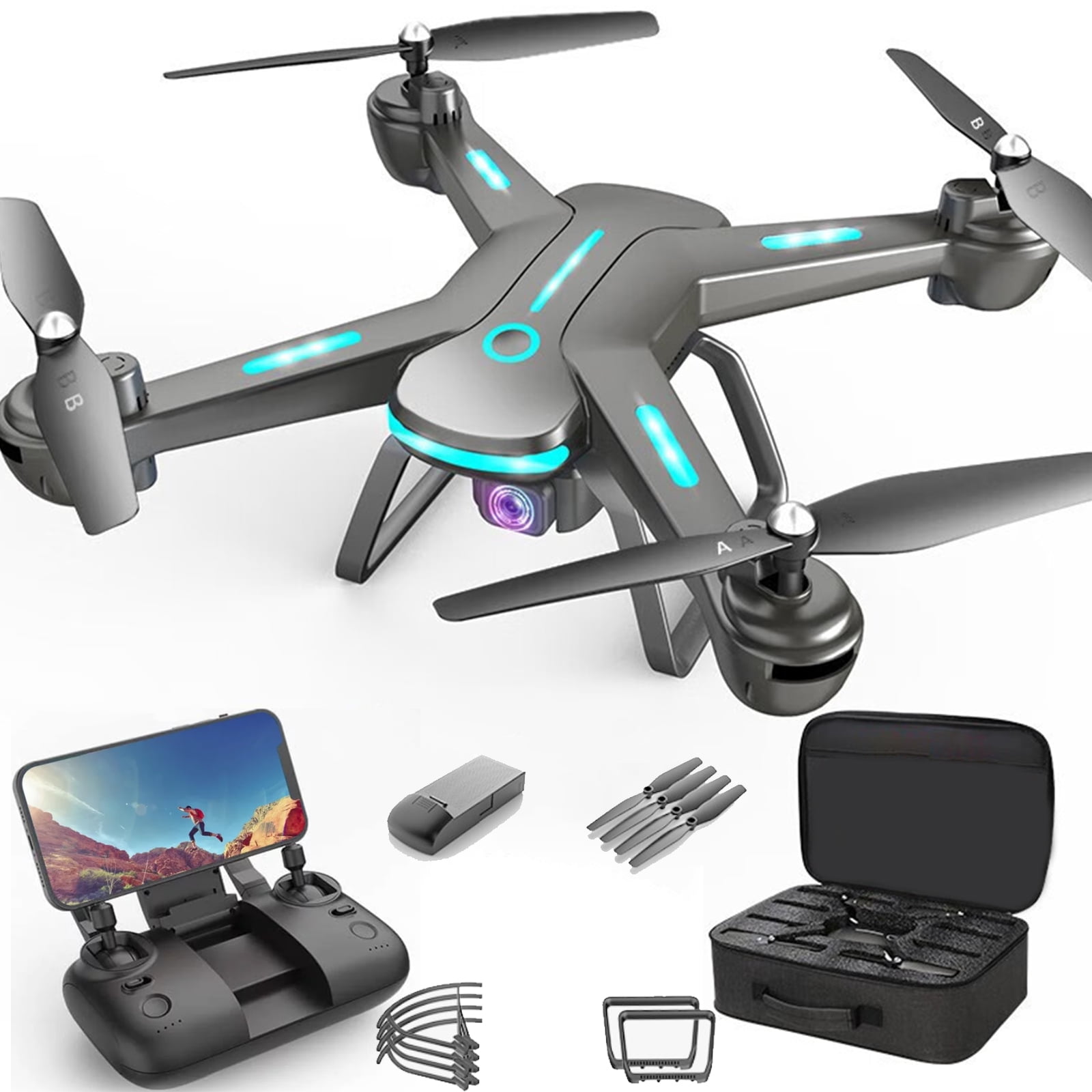 SOONHUA JY03 GPS Drone with 4K HD Camera for Adults and Kids, FPV RC ...