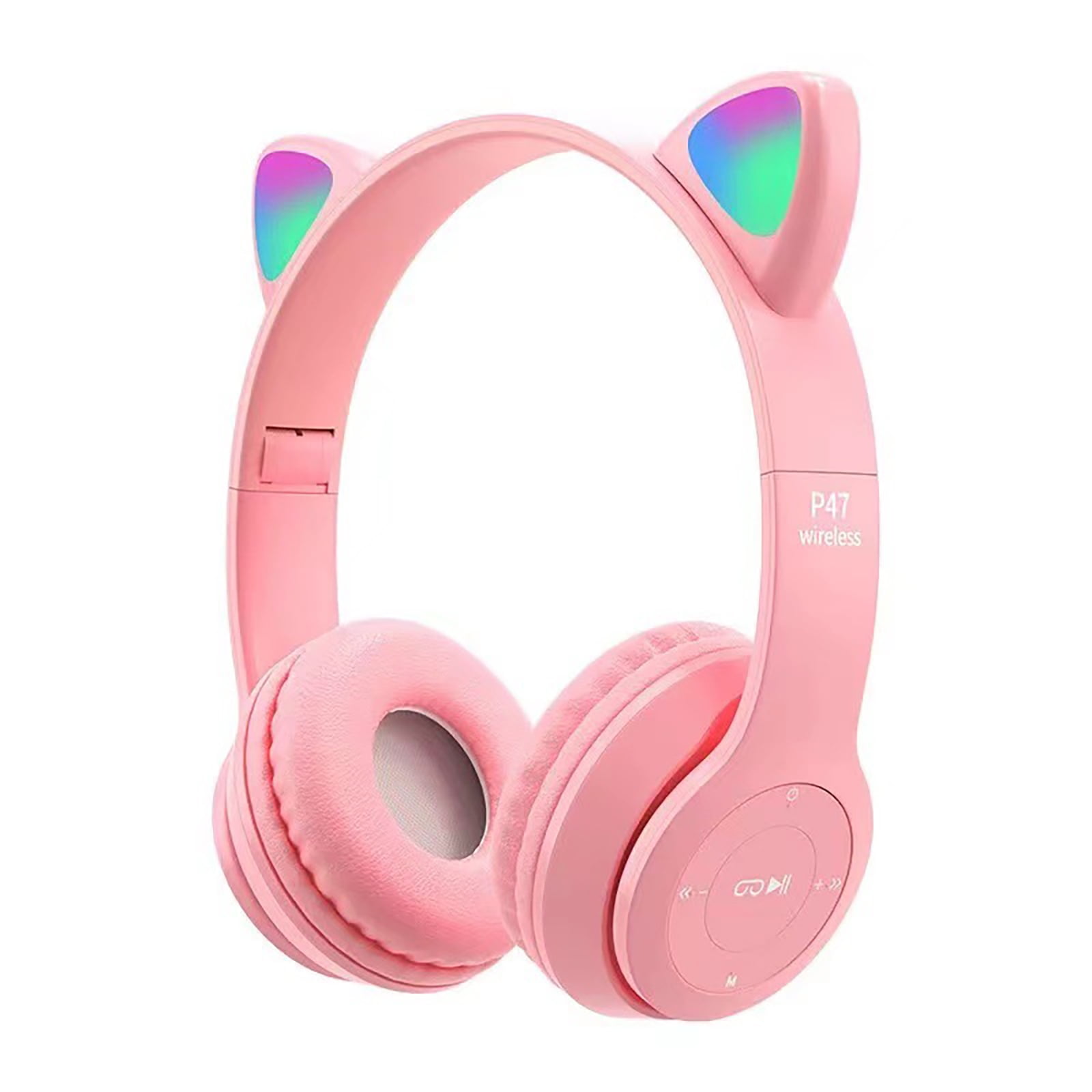 SOONHUA Kitty Gamer Kids Headphones, LED Lights Cat Ear Gaming Headset ...