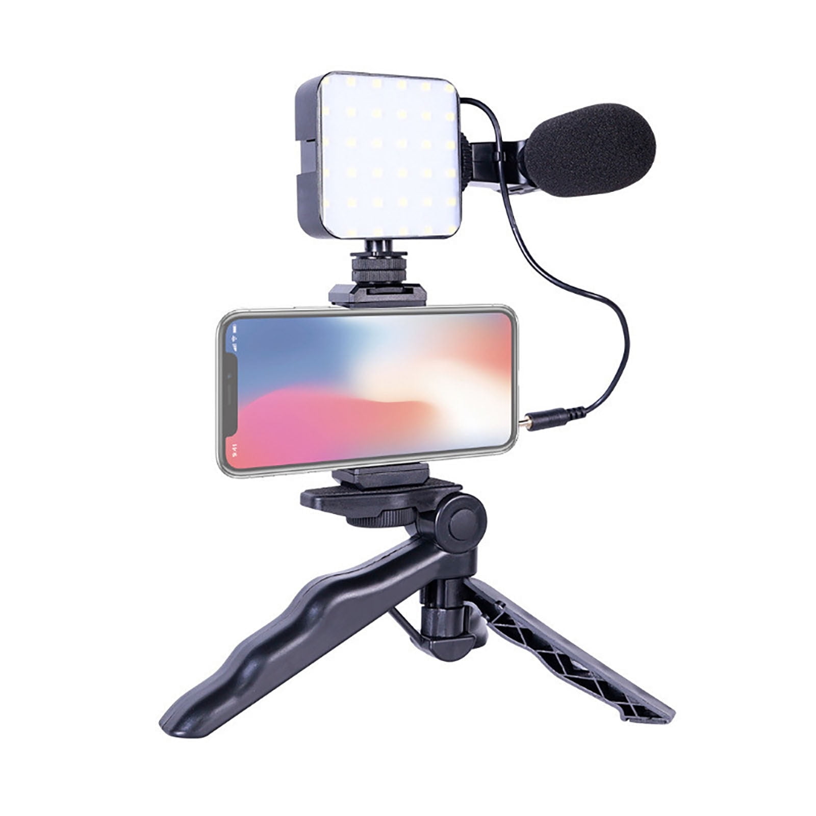 SOONHUA SH2778650 Tripod LED Light and Microphone Smart Phones, Black ...