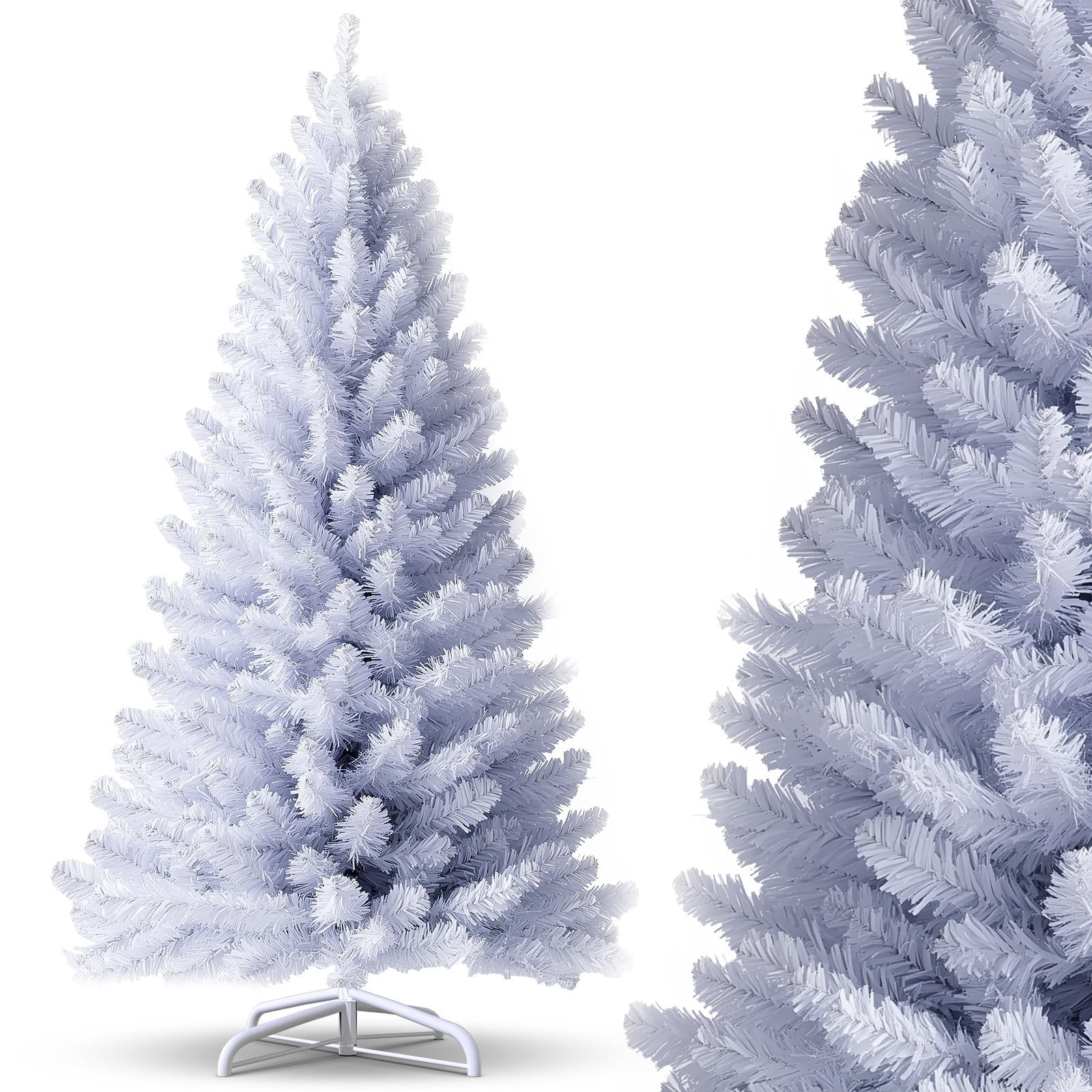 SOONTRANS 7ft White Artificial Holiday Christmas Tree, Fake Christmas ...