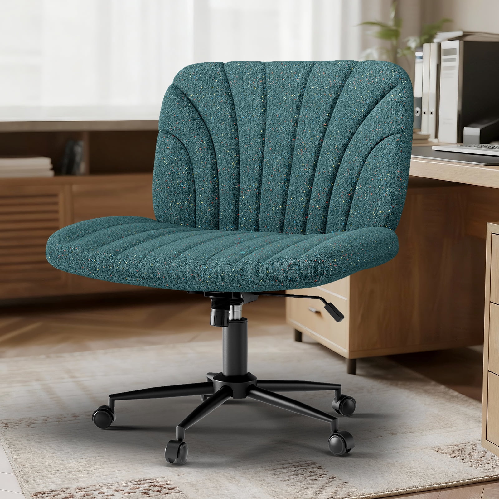 SOONTRANS Criss Cross Chair with Rolling Wheels, Ergonomic Office Chair ...