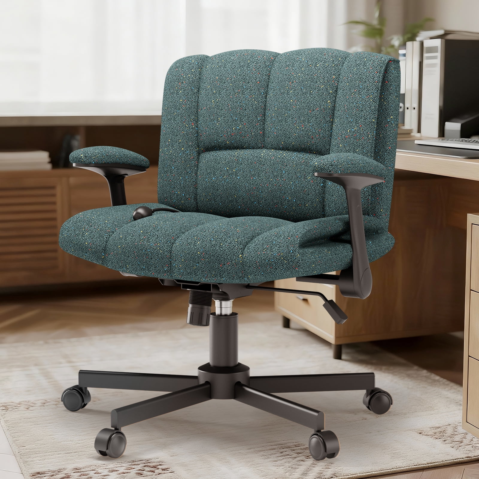 SOONTRANS Criss Cross Chair with Wheels and Arms, Ergonomic Cross ...