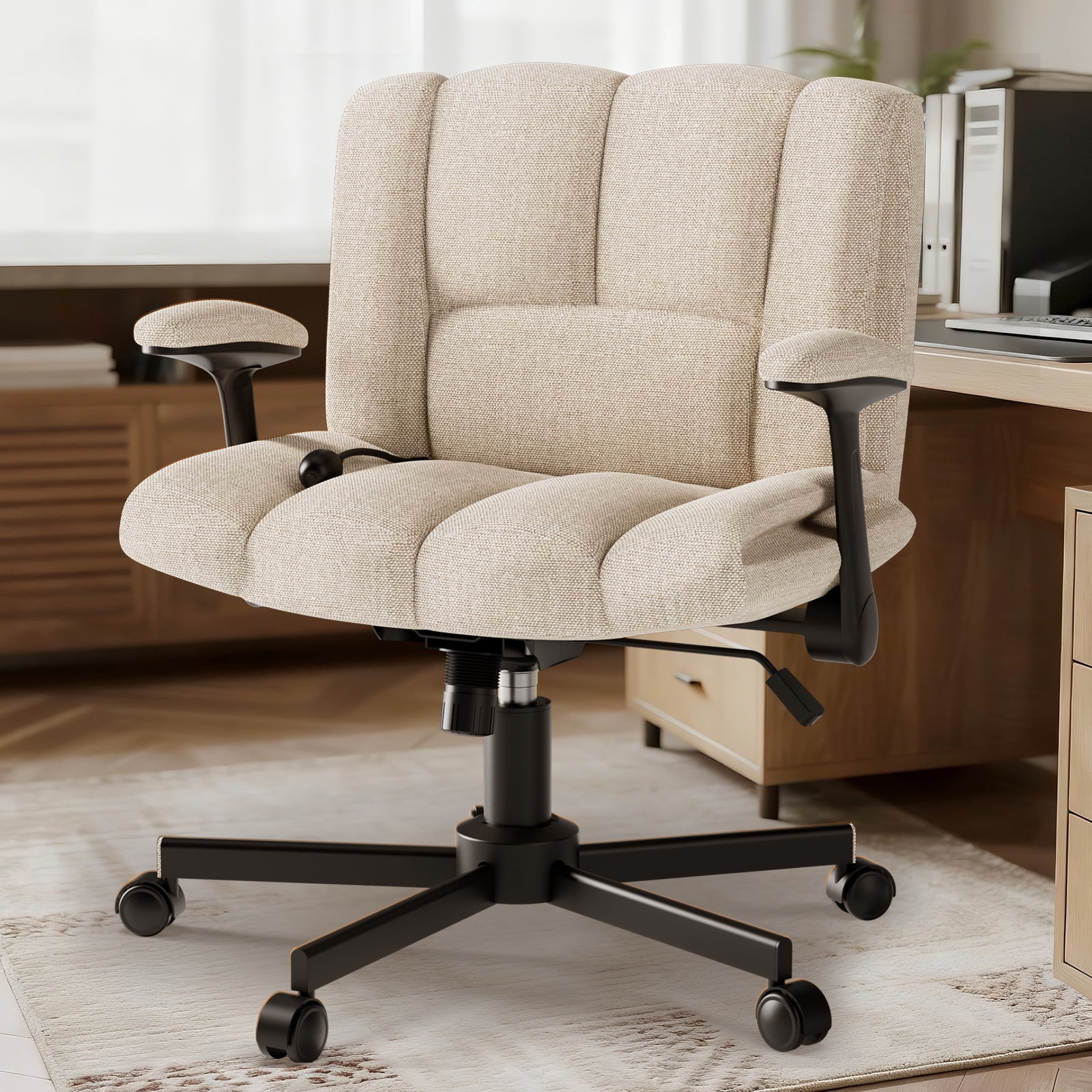 SOONTRANS Criss Cross Chair with Wheels and Arms, Ergonomic Cross ...