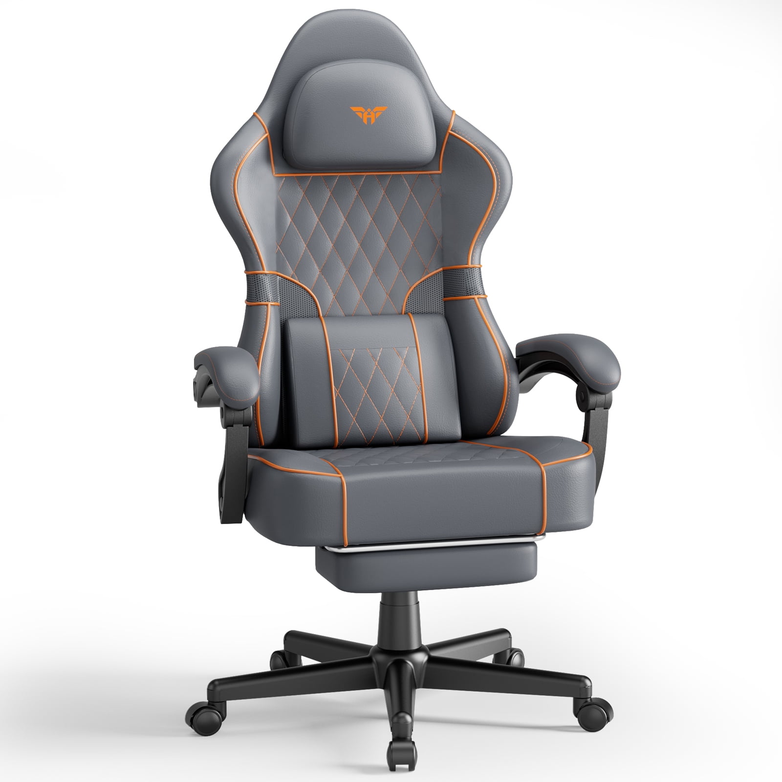 SOONTRANS Gaming Chair with Footrest, PU Leather High Back Comfortable ...