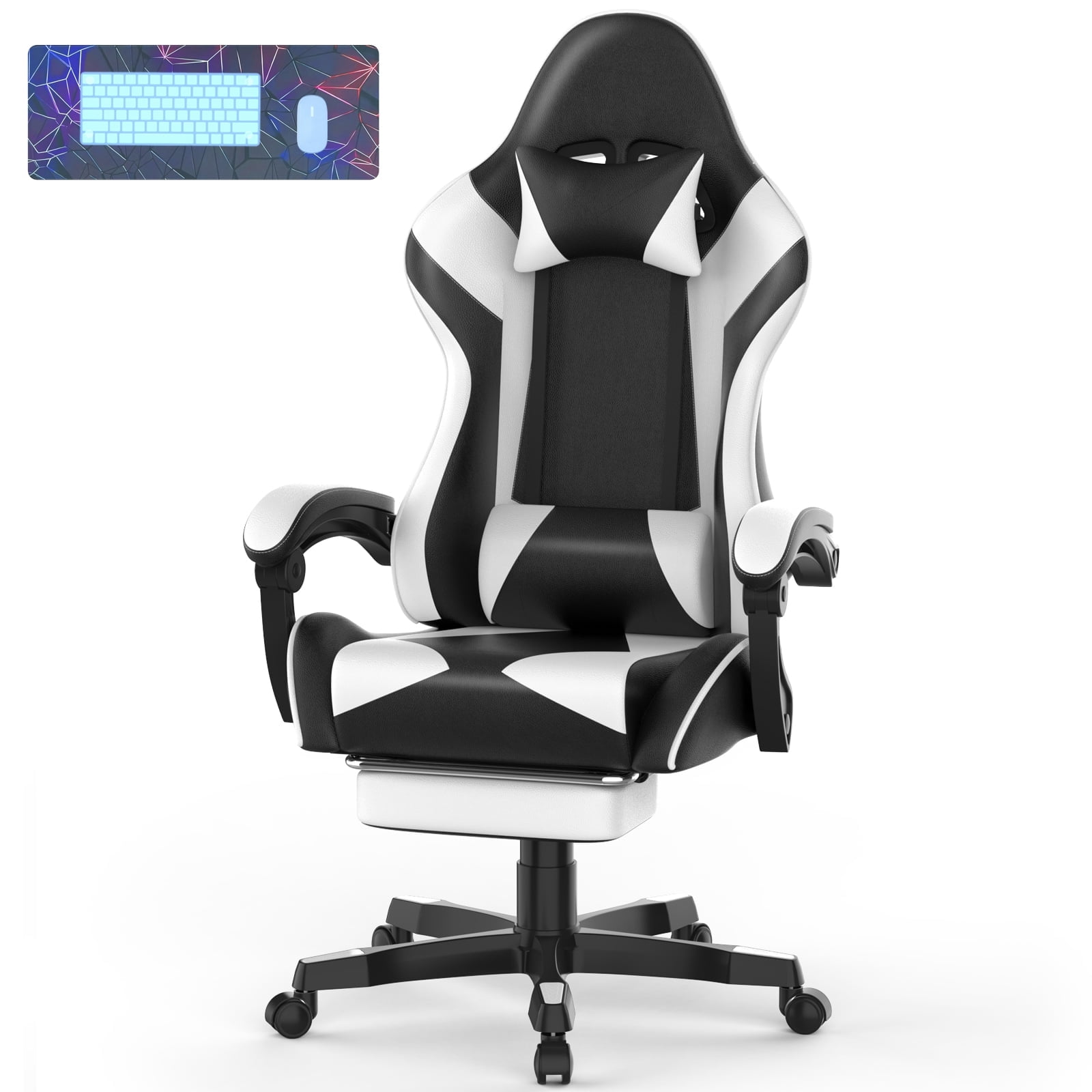 SOONTRANS Gaming Chair, High Back PU Leather Gamer Chair Game with ...