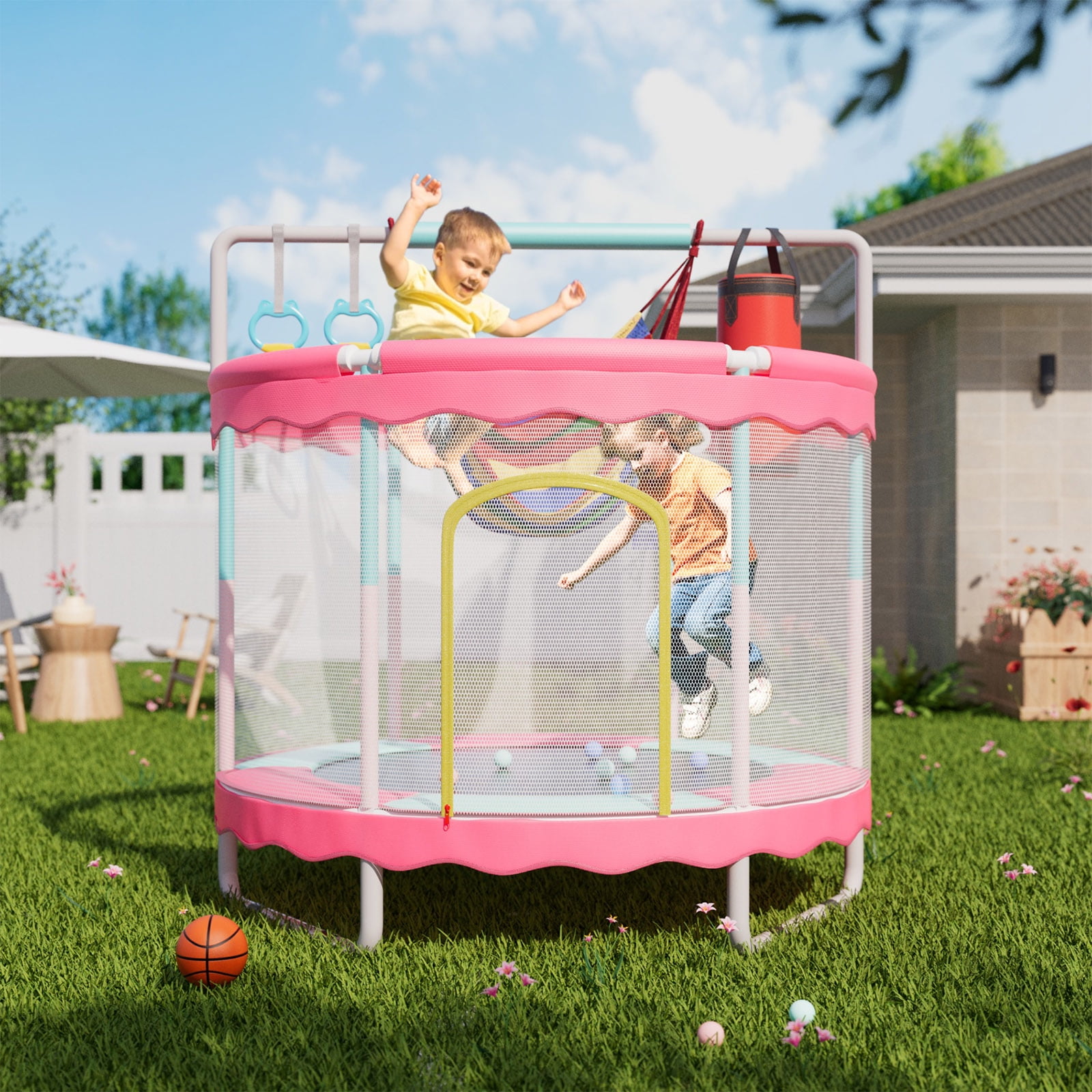 SOONTRANS Trampoline for Kids 60", Toddler Trampoline Mini with ...