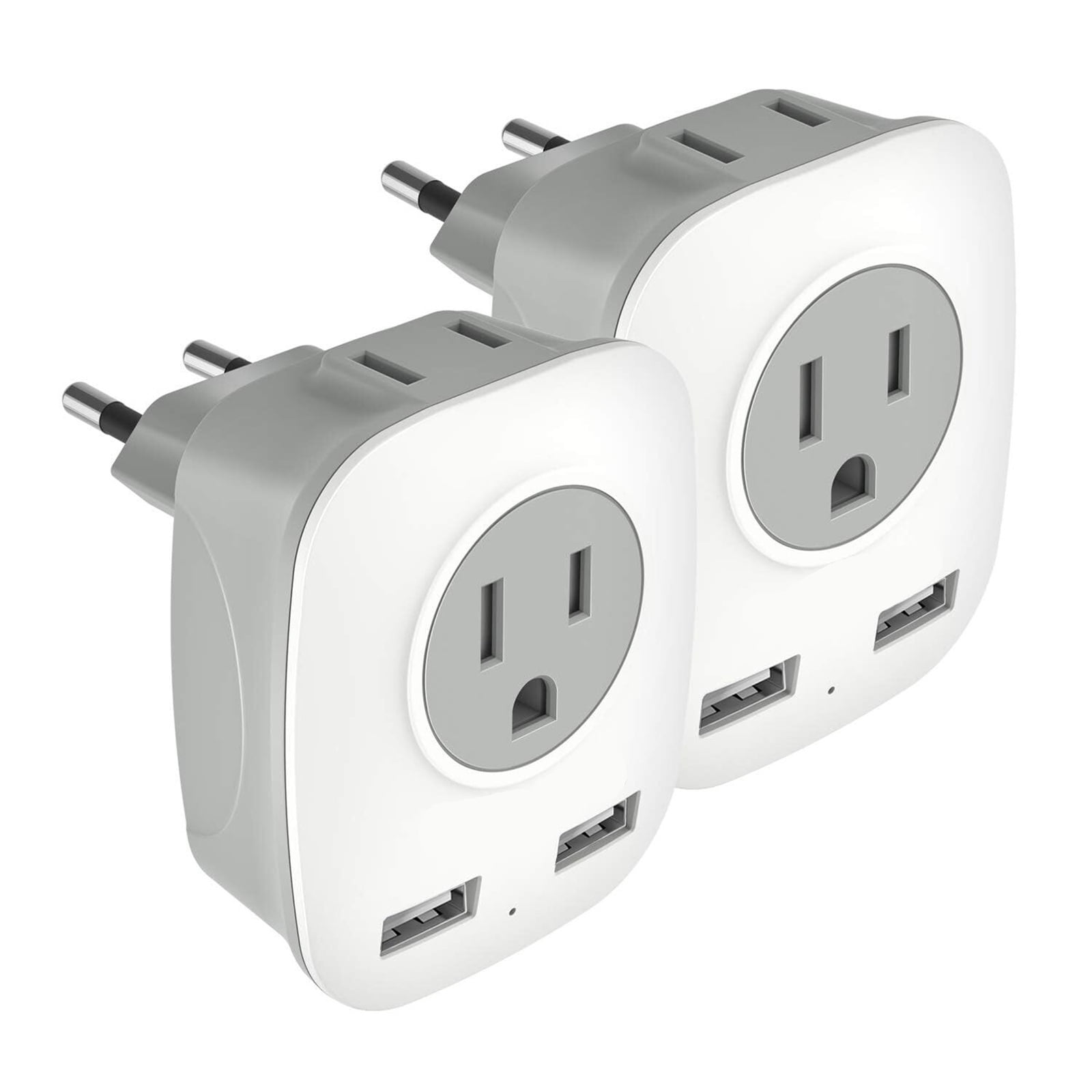 SOOPE 2 Pack European Travel Plug Adapter, International Power Plug ...