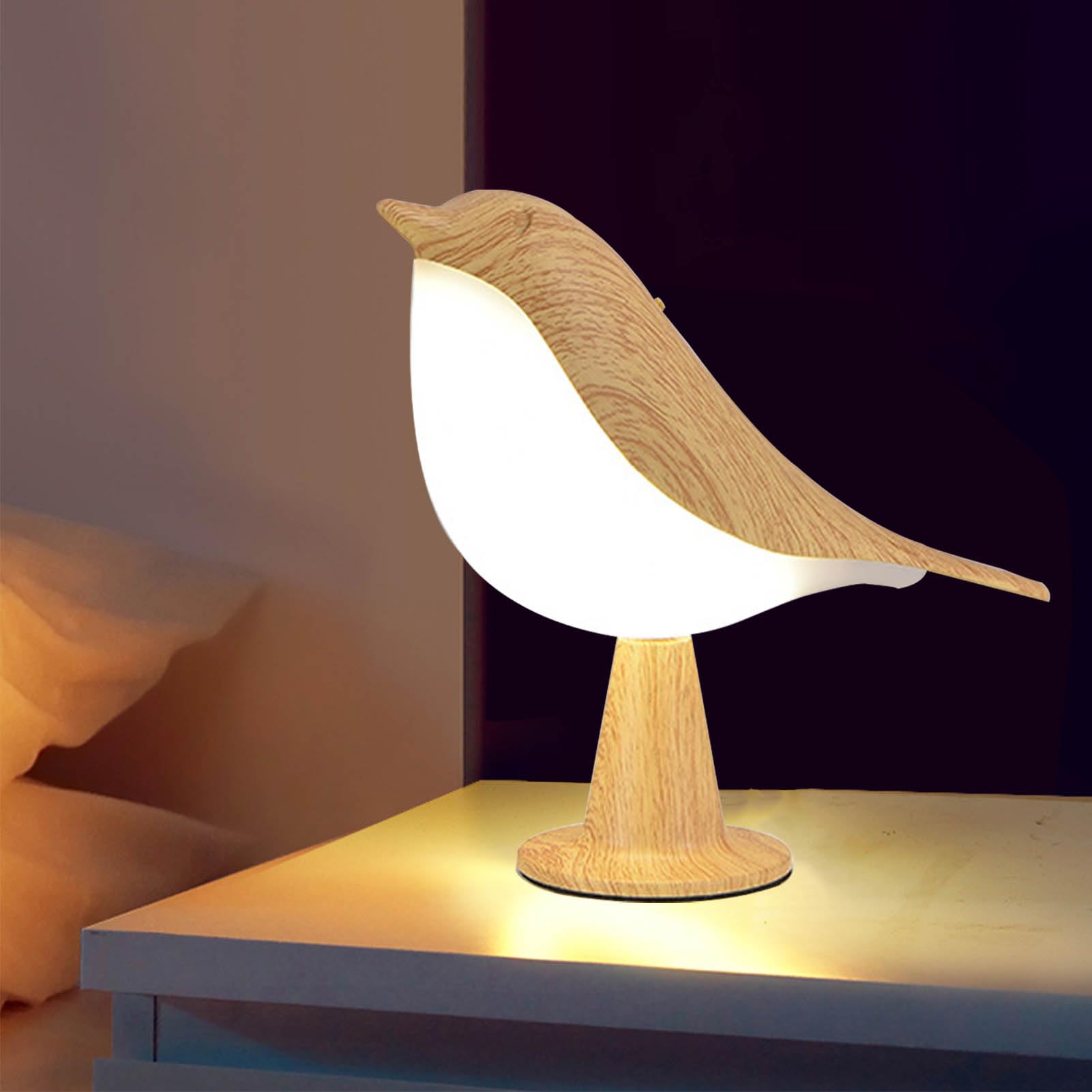 SOOPE Cordless Bird Lamp, Small Bird Table Lamp with 3 Color ...