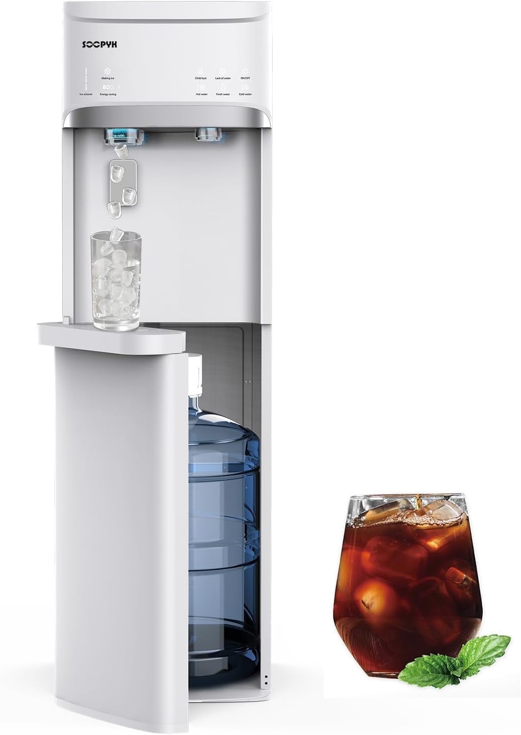 SOOPYK Self-Cleaning Bottom Load Water Dispenser, Ice Maker, 3 ...