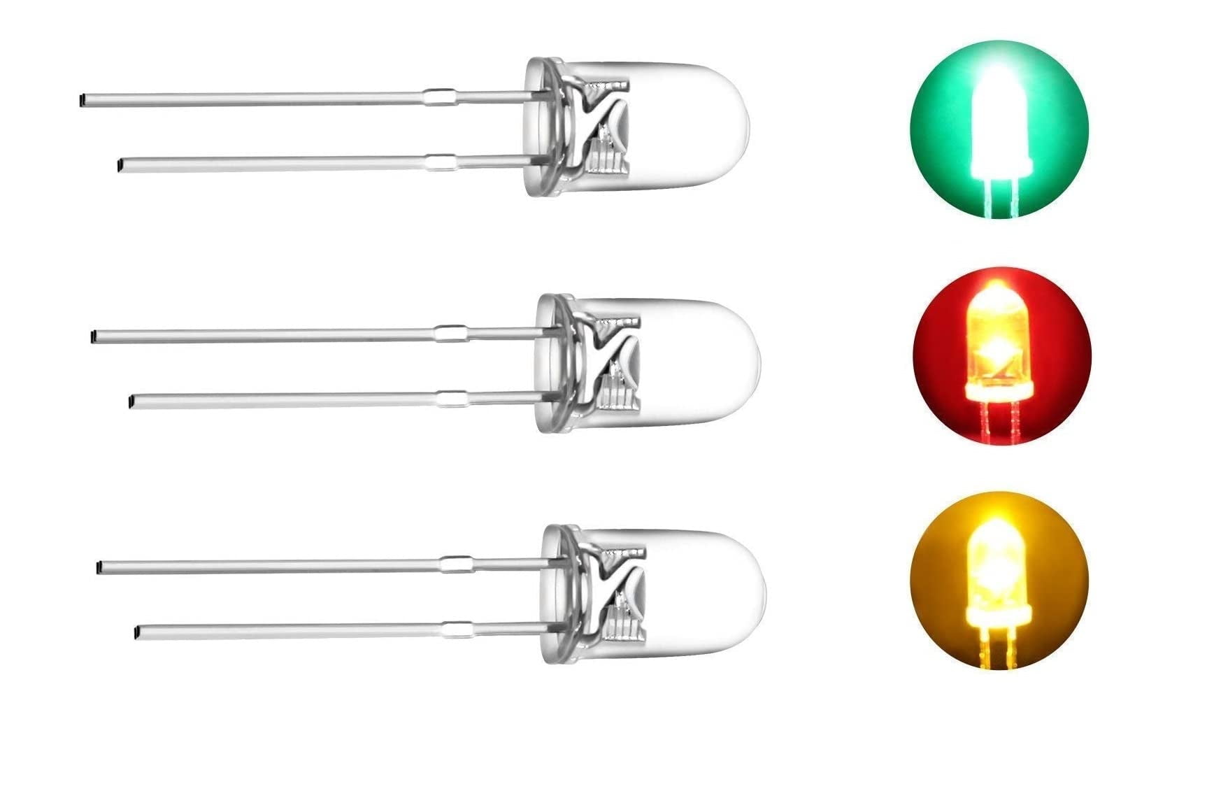 SOOTA BRANDED COMBO Ultra Bright LED Green Red Yellow Color Each 20Pcs ...