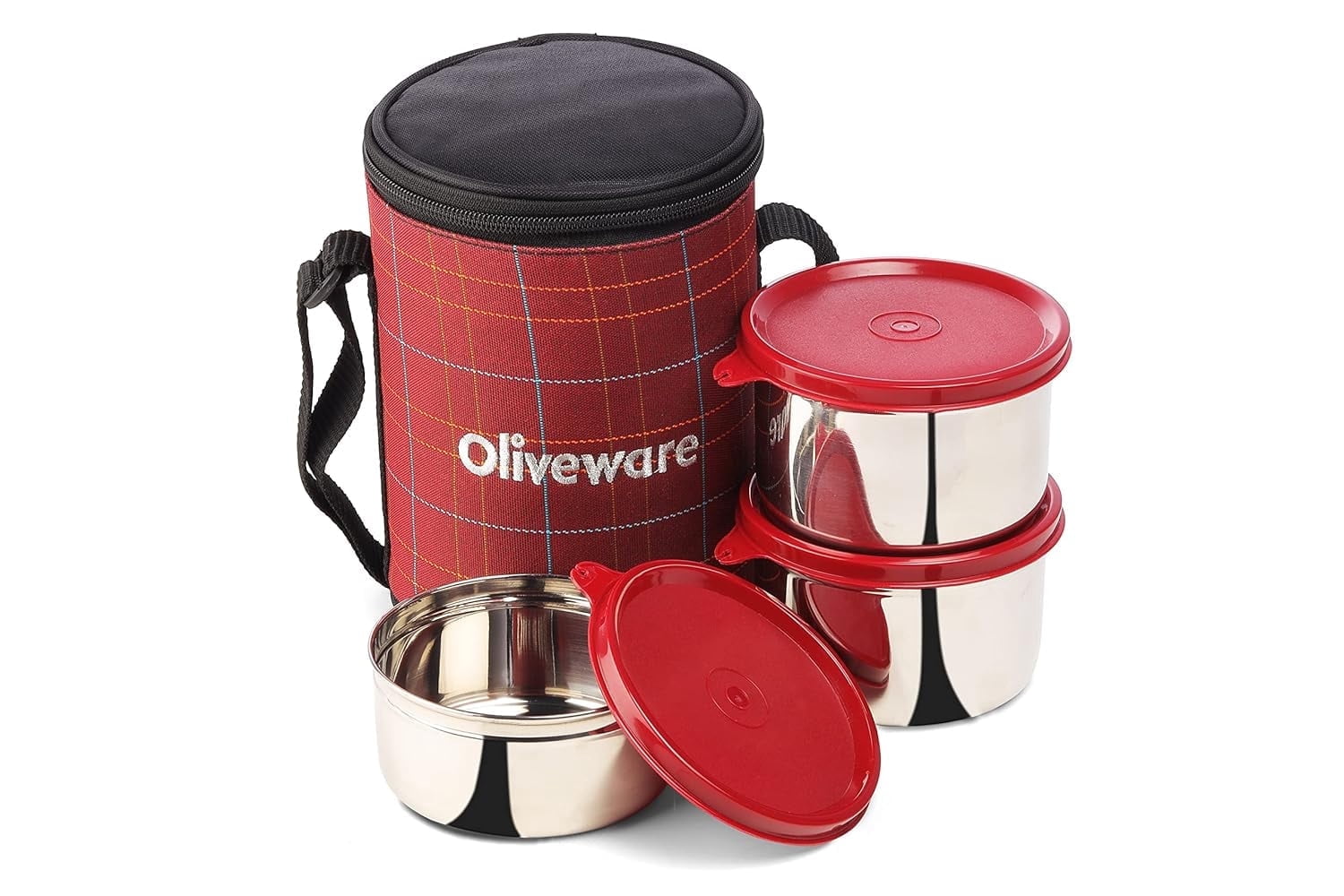 SOPL-OLIVEWARE Absolute Lunch Box, 100% Leak Proof, 3 Stainless Steel ...