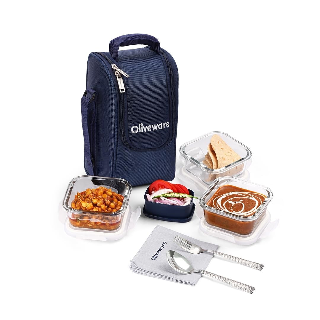 SOPL-OLIVEWARE Executive Glassware Lunchbox, Borosilicate Glass ...