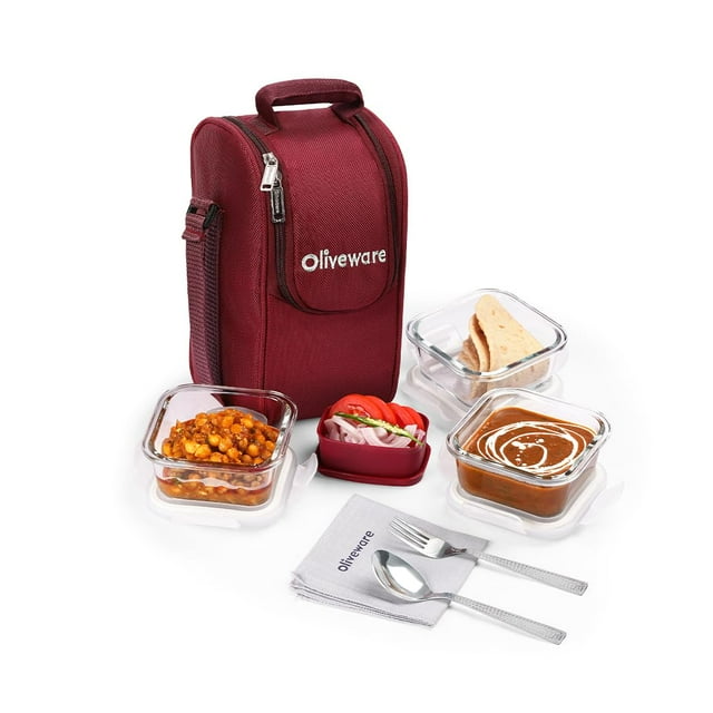 SOPL-OLIVEWARE Executive Glassware Lunchbox, Borosilicate Glass ...