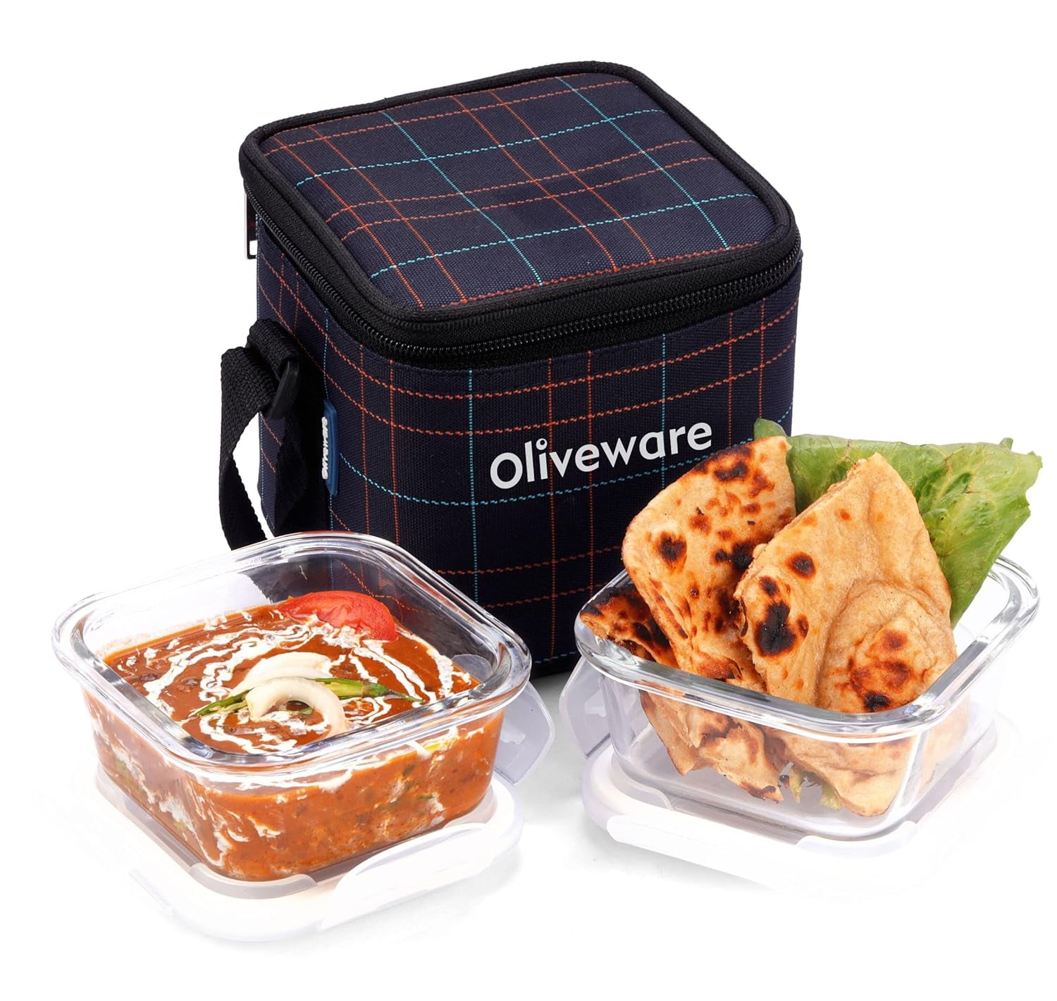 SOPL-OLIVEWARE Feast Glassware Square Lunchbox, Borosilicate Glass ...