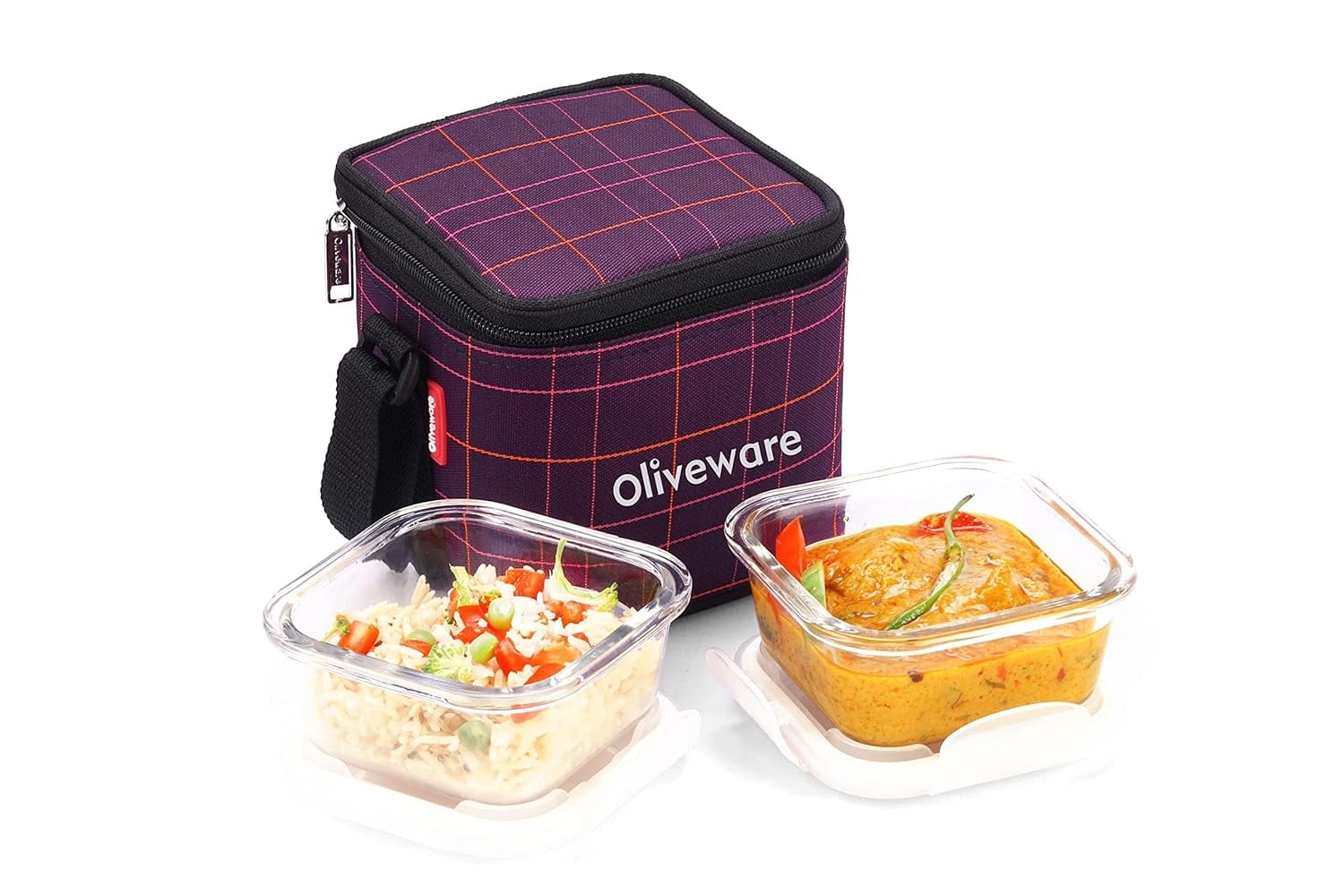 SOPL-OLIVEWARE Feast Glassware Square Lunchbox, Borosilicate Glass ...