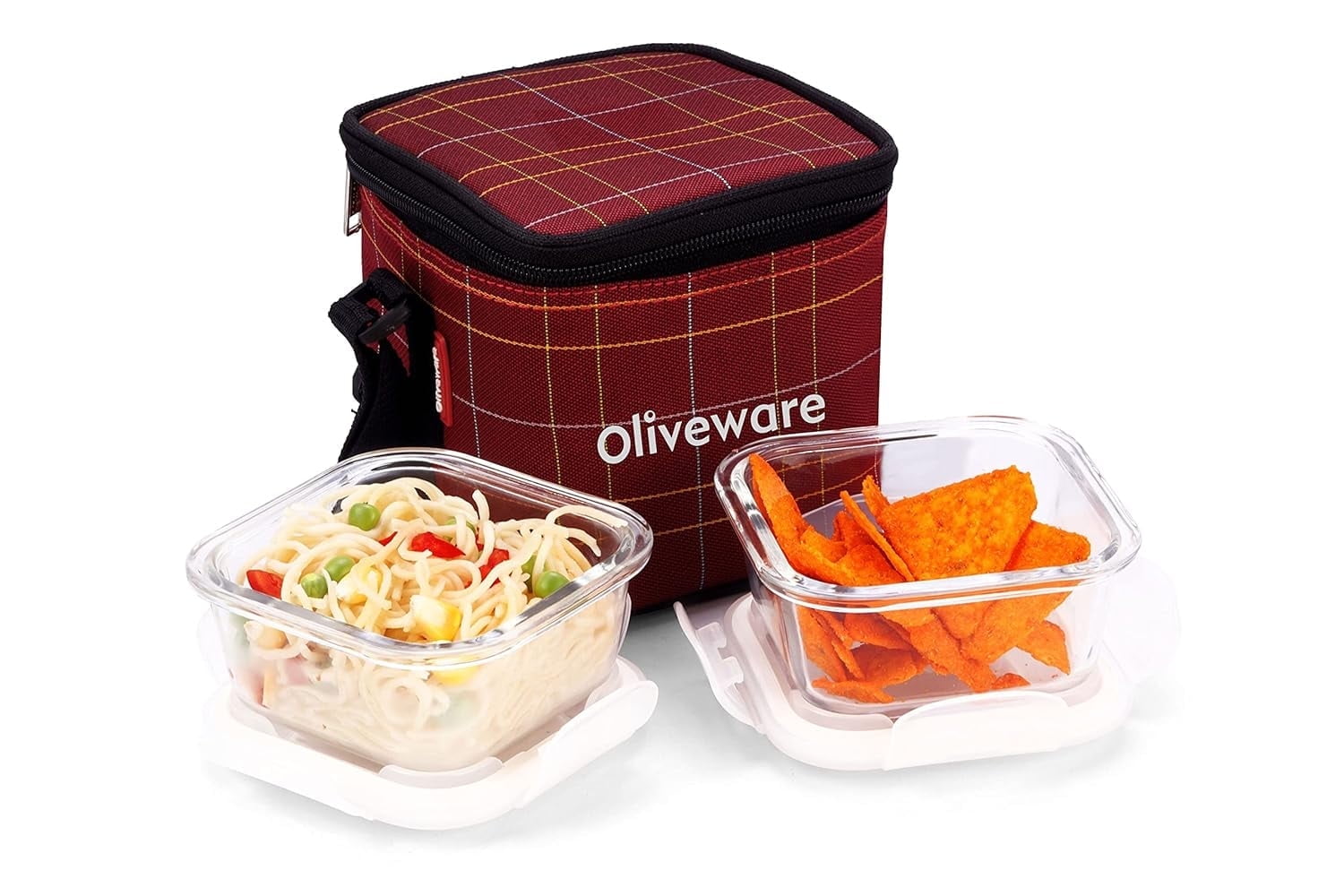 SOPL-OLIVEWARE Feast Glassware Square Lunchbox, Borosilicate Glass ...