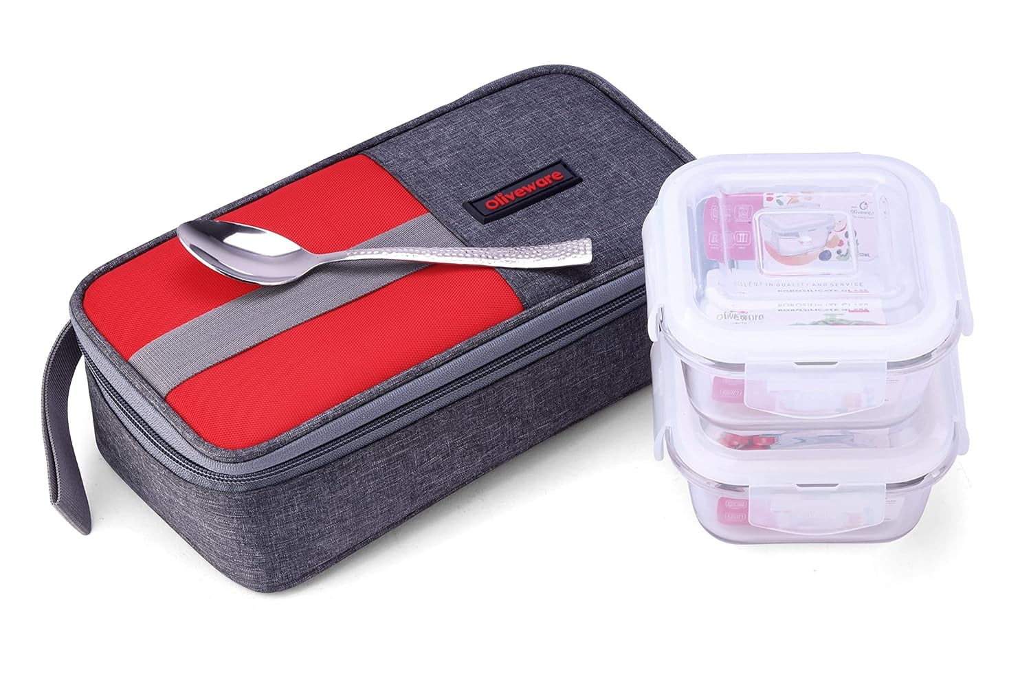 SOPL-OLIVEWARE Freshco Glassware Lunchbox, Borosilicate Glass ...