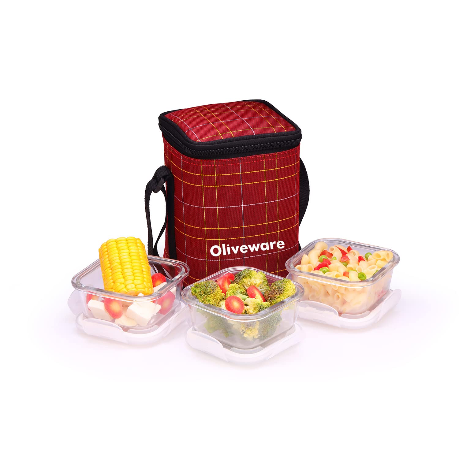 SOPL-OLIVEWARE Spyker Glassware Square Lunchbox, Borosilicate Glass ...