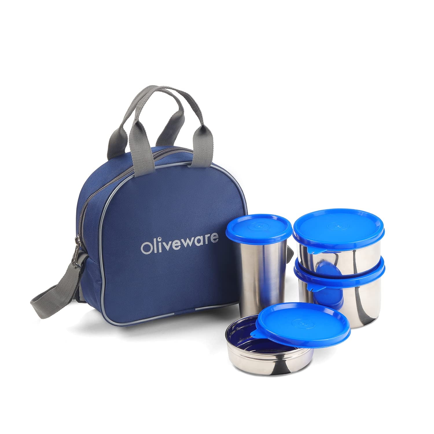 SOPL-OLIVEWARE Steel Mate Lunch Box, Leak Proof, 3 Stainless Steel ...