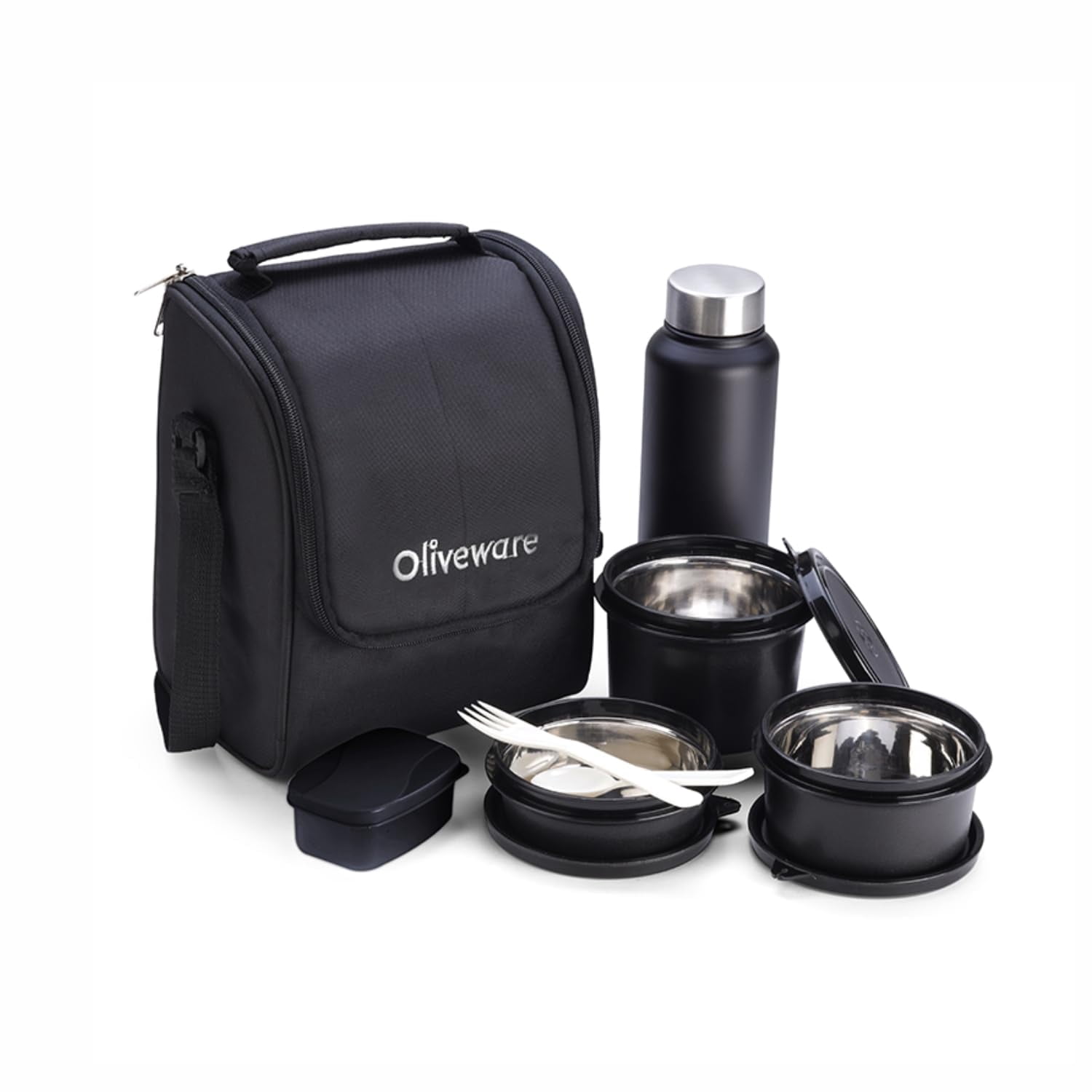 SOPL-OLIVEWARE Teso Elite Pro Lunch Box with Steel Cutlery, 3 Microwave ...