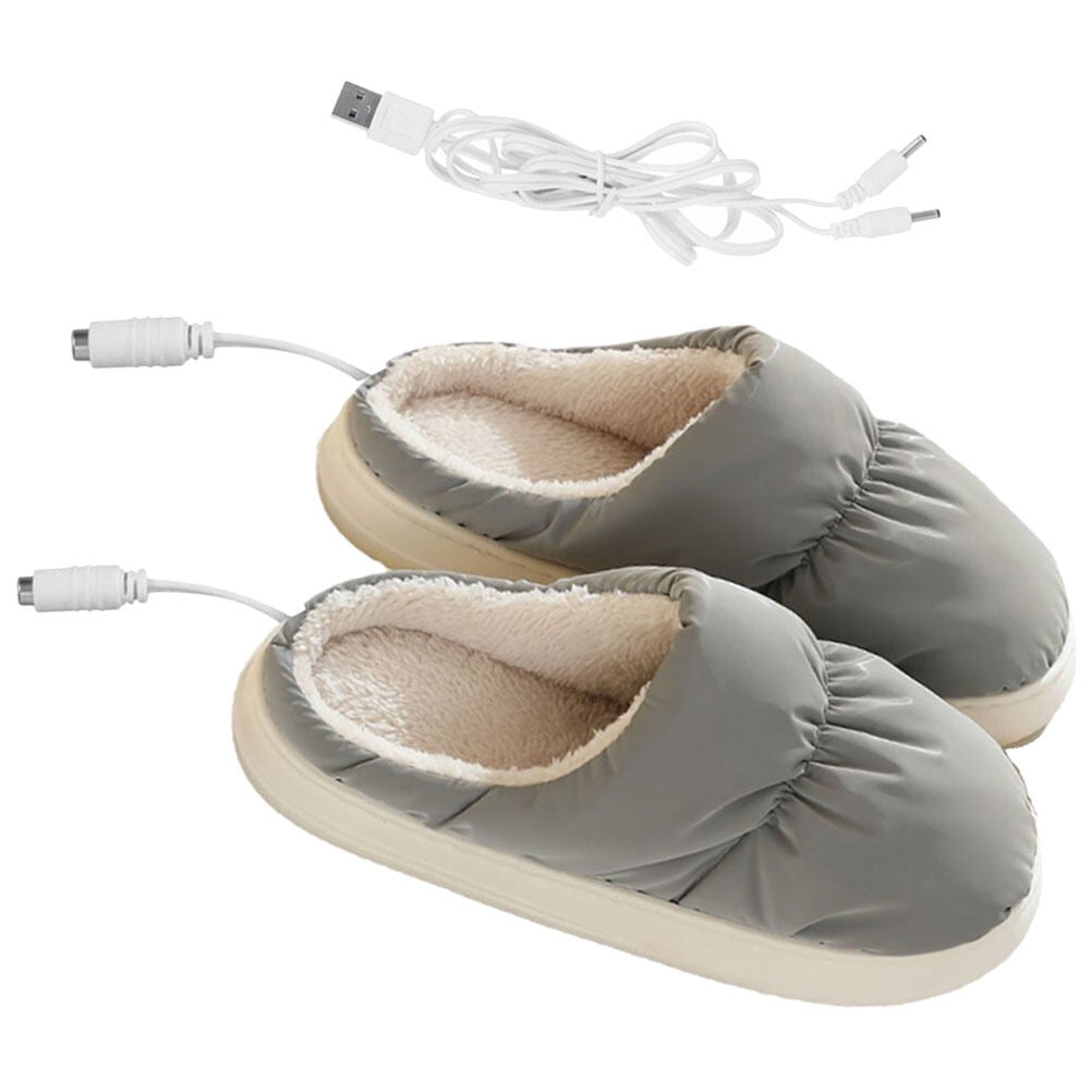 SOPOTUTU 1 Pair Foot Heating Slippers USB Electric Shoes Big Shoe Shape ...