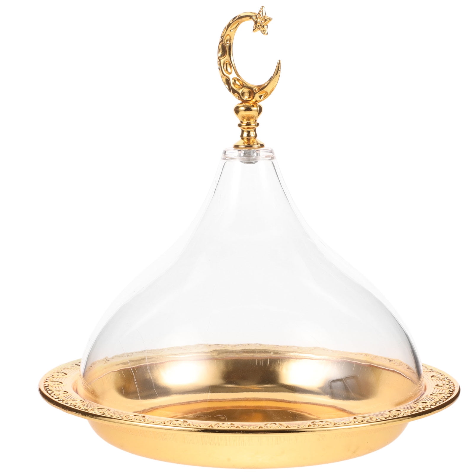 SOPOTUTU Round Cake Tray with Cover Acrylic Elegant Design for Home ...