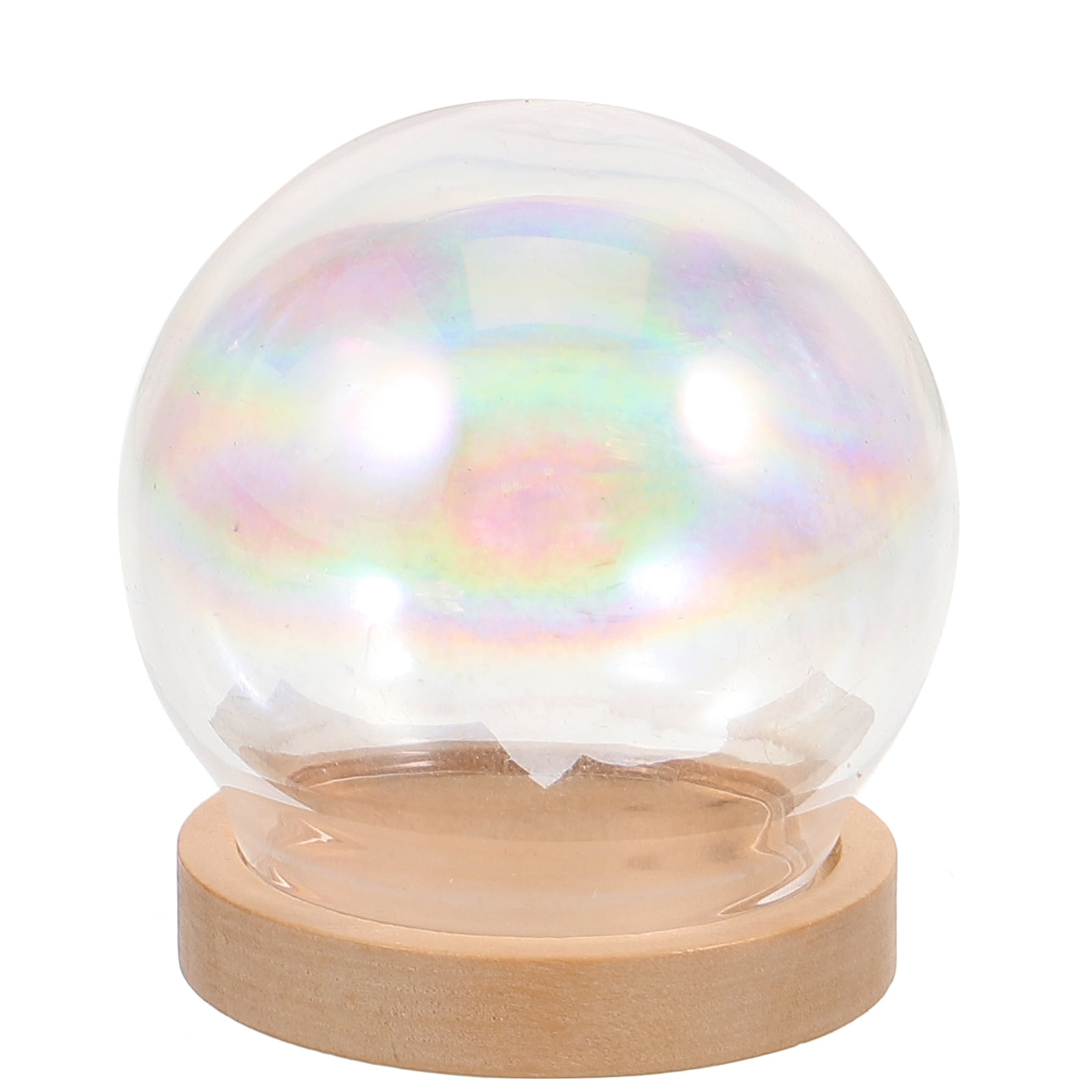 SOPOTUTU 1 Set Glass Dome For Flower Preservation Natural Wood Color ...