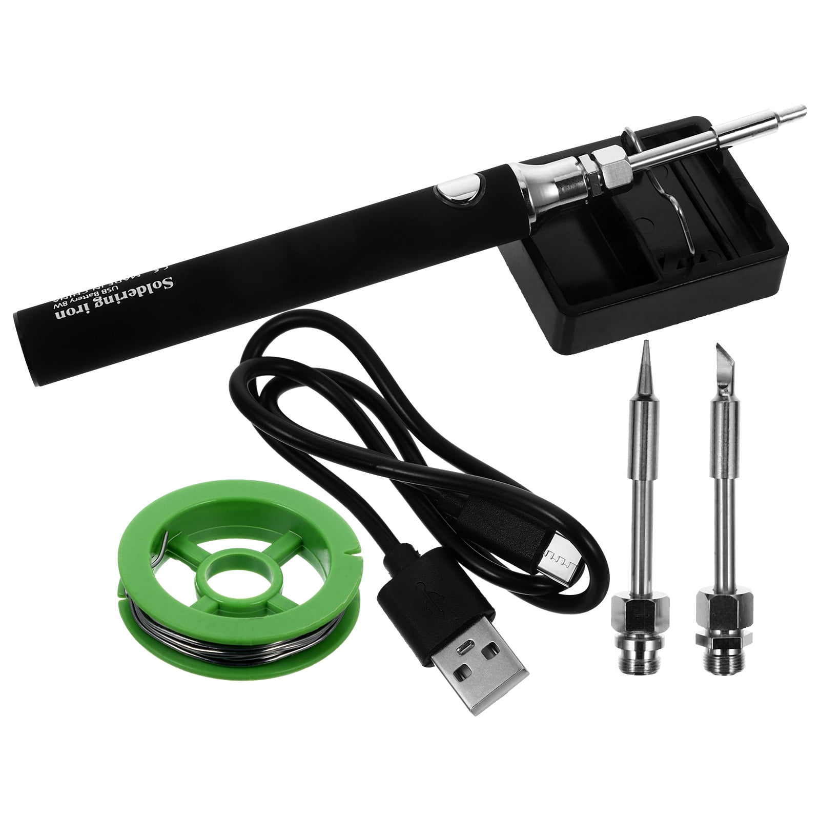 SOPOTUTU 1 Set Rechargeable Pen Shaped Soldering Iron Black Sponge for ...